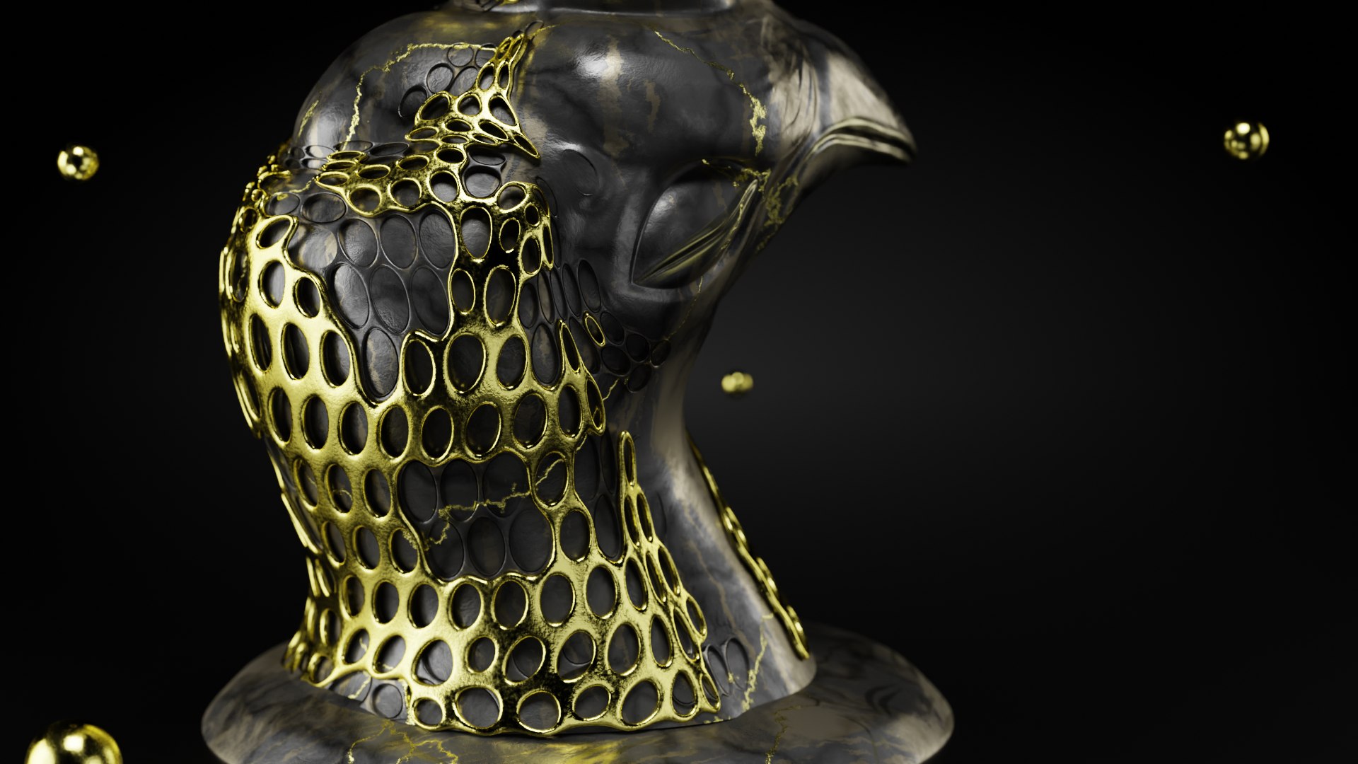 Dark Marble Bird Statue Model - TurboSquid 1995409