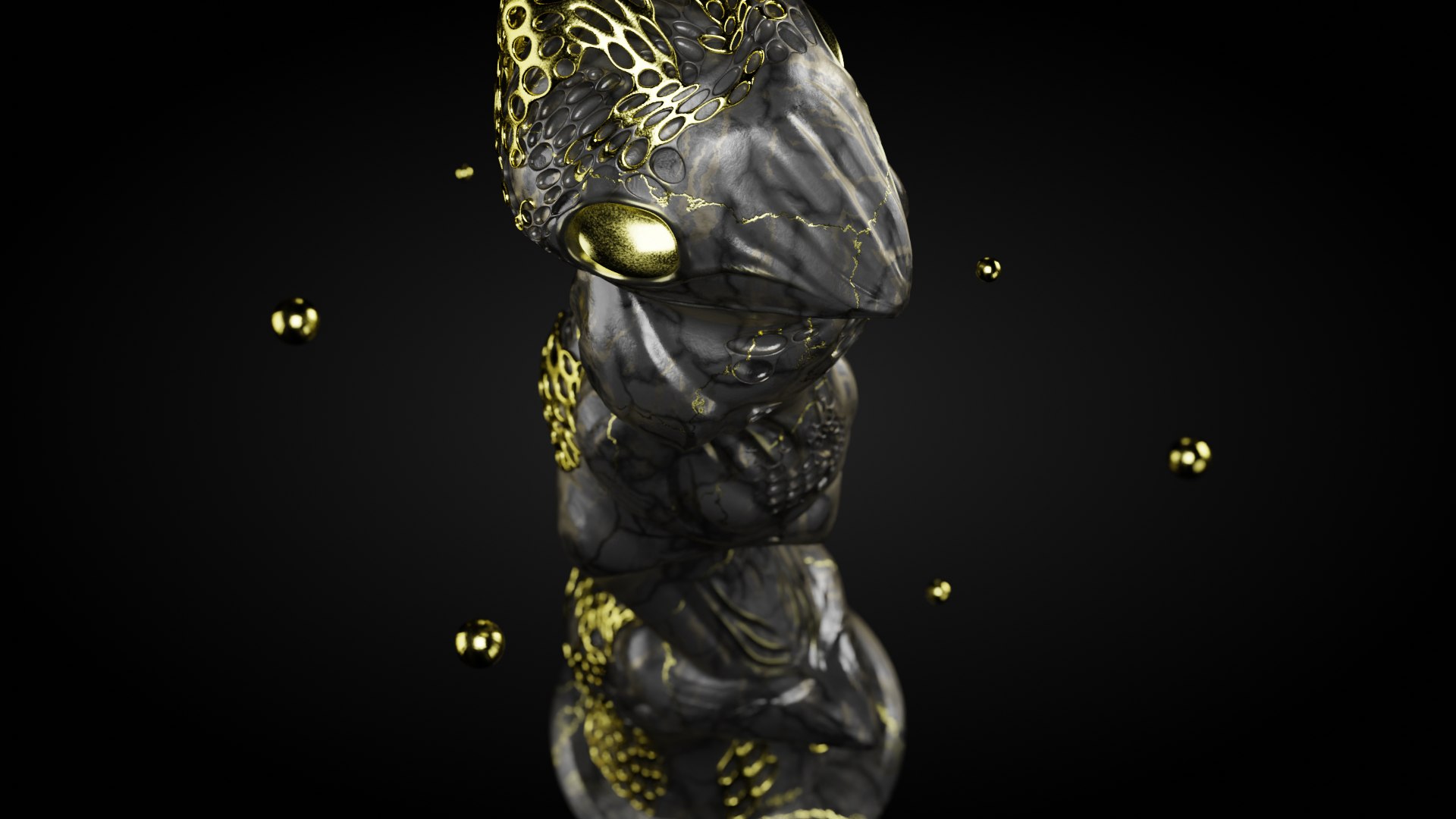 Dark Marble Bird Statue Model - TurboSquid 1995409