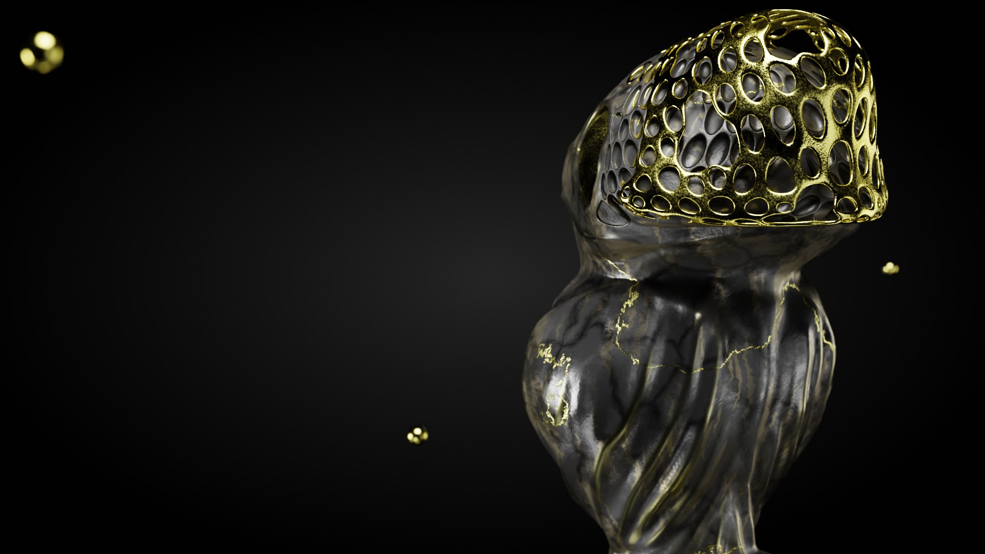 Dark Marble Bird Statue Model - TurboSquid 1995409