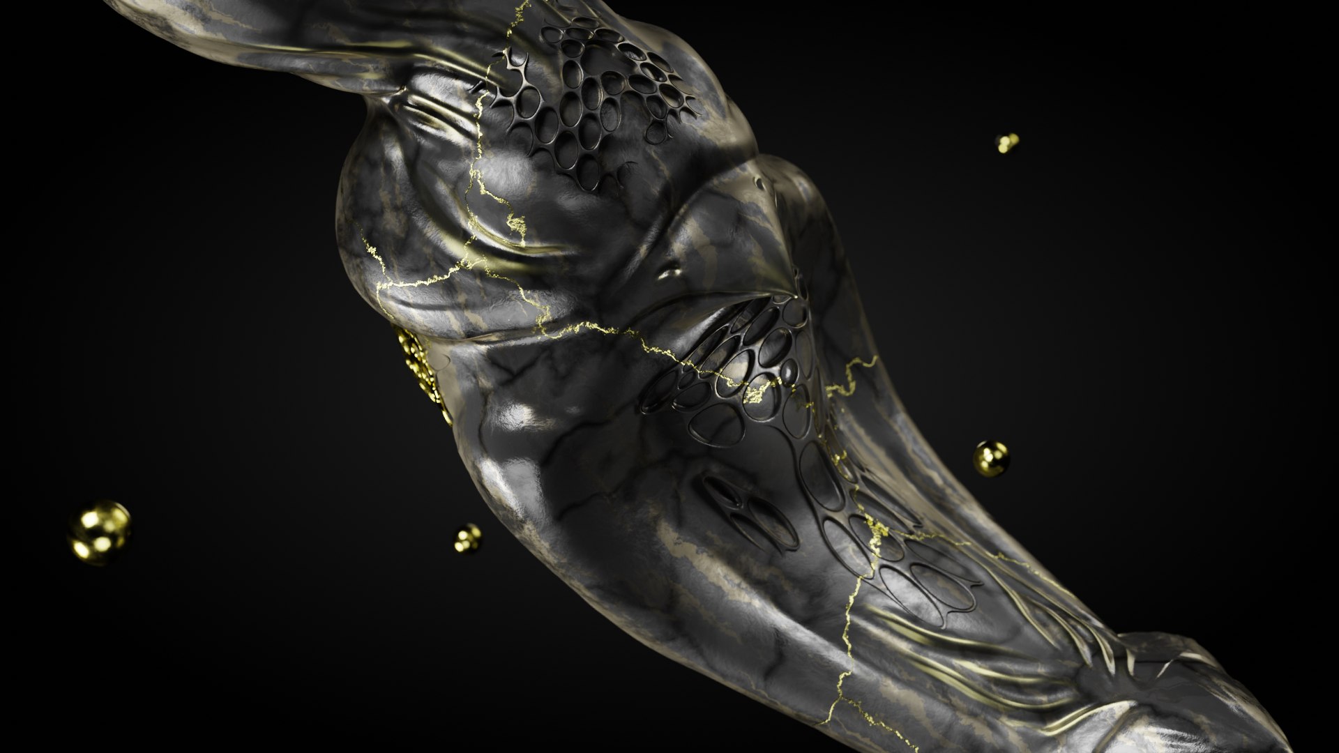 Dark Marble Bird Statue Model - TurboSquid 1995409