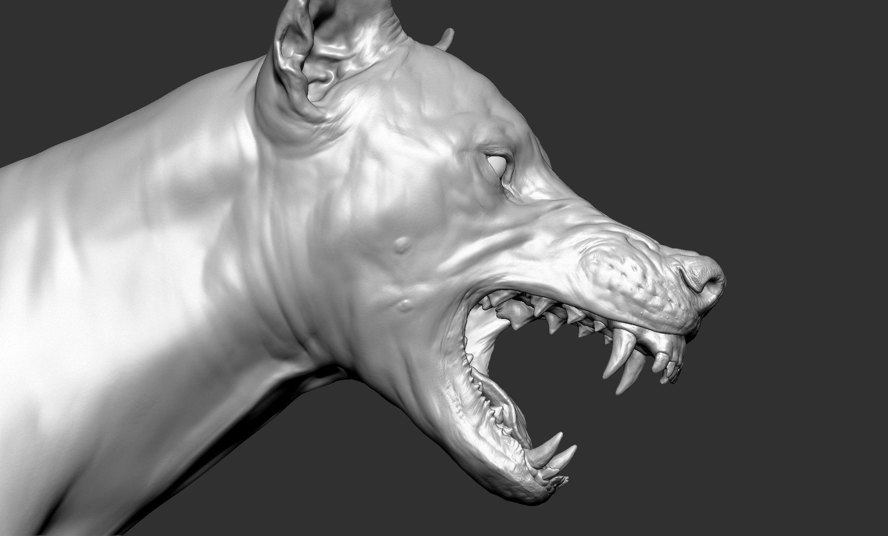 Wolf VFX MUSCLE SIMULATION wih Facial Expression model - TurboSquid 1909050