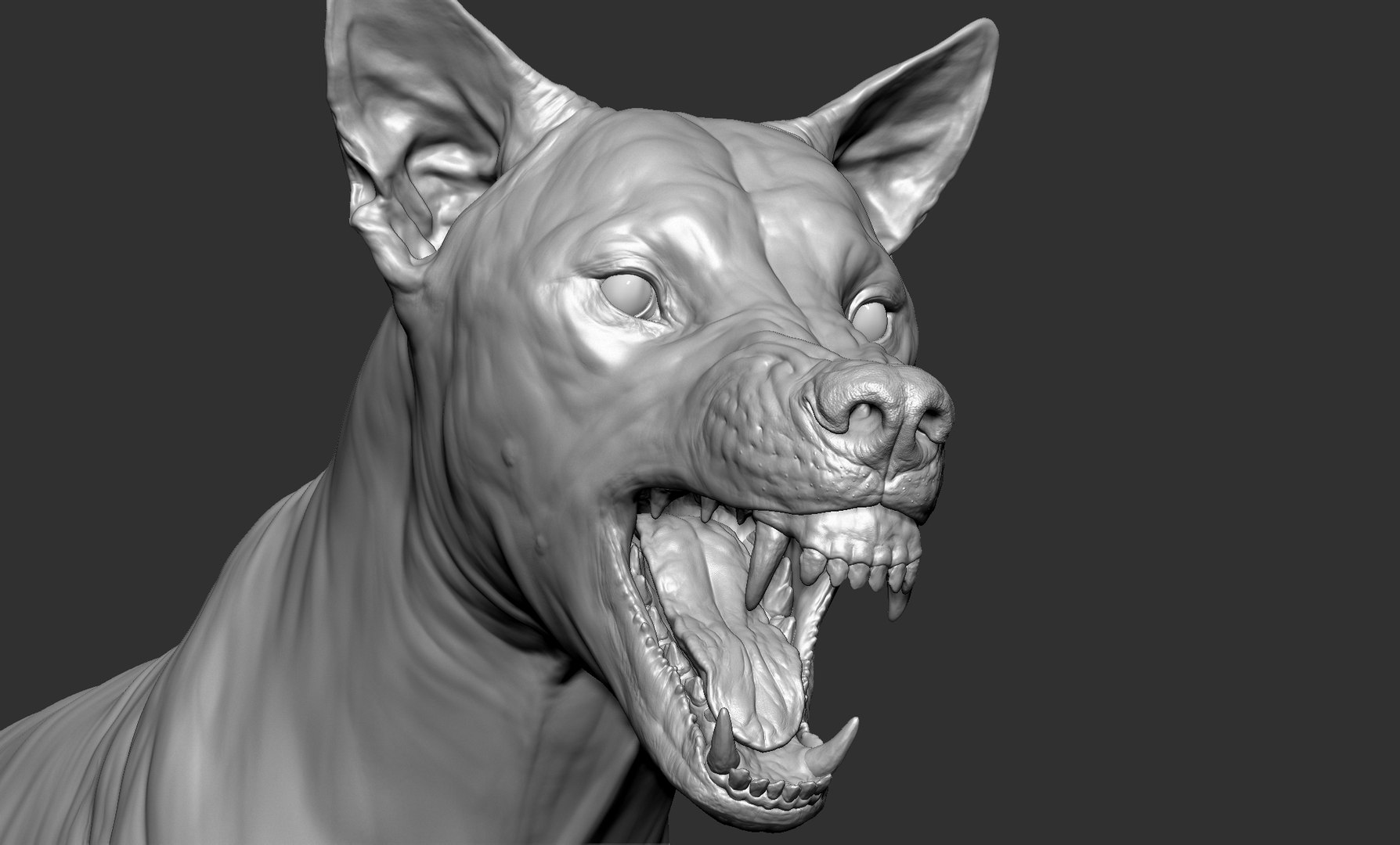 Wolf VFX MUSCLE SIMULATION wih Facial Expression model - TurboSquid 1909050