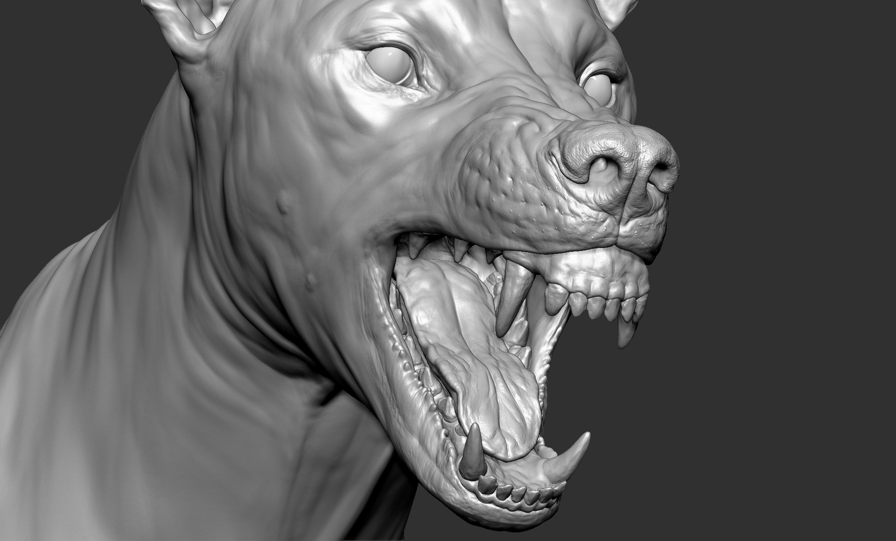 Wolf VFX MUSCLE SIMULATION wih Facial Expression model - TurboSquid 1909050