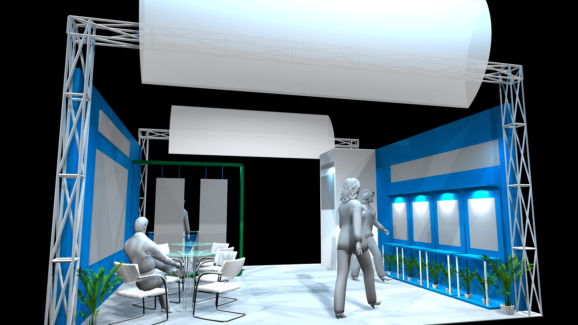 6x5 Stand Design 3 Side Open Model - TurboSquid 1871296