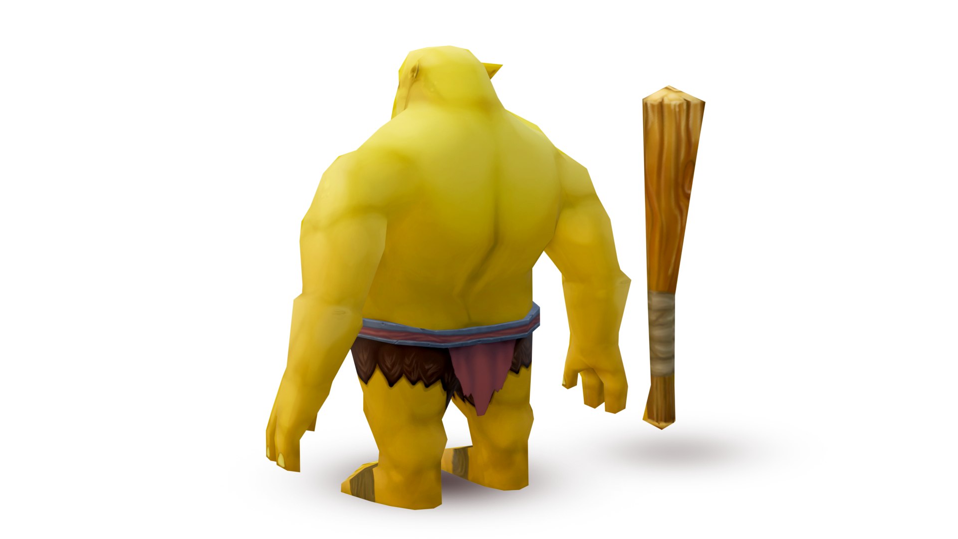 3D Game Ready Rigged Ogre With Weapon Low Poly Model - TurboSquid 2261950