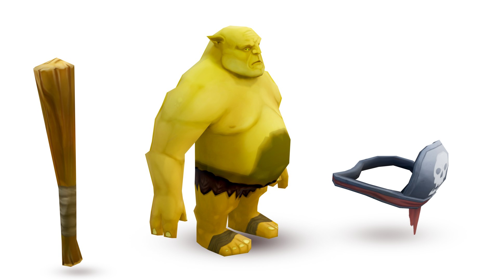 3D Game Ready Rigged Ogre With Weapon Low Poly Model - TurboSquid 2261950