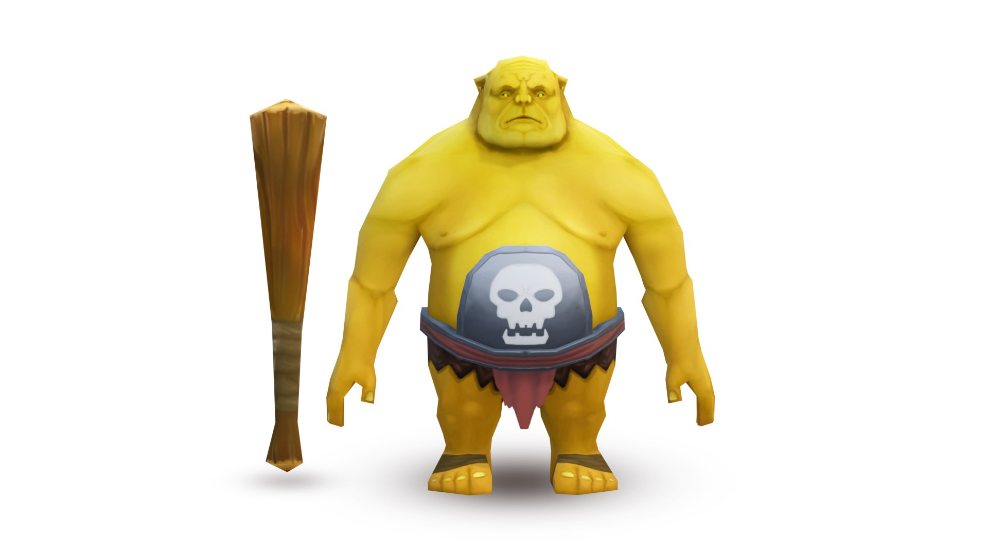 3D Game Ready Rigged Ogre With Weapon Low Poly Model - TurboSquid 2261950