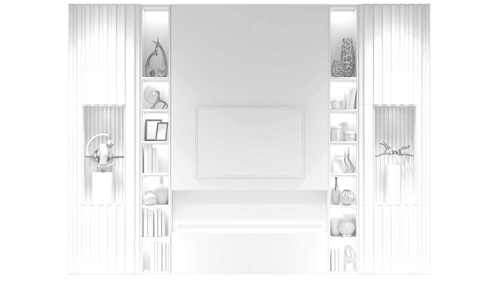 Wall With TV And Decor 3D Model - TurboSquid 2037223