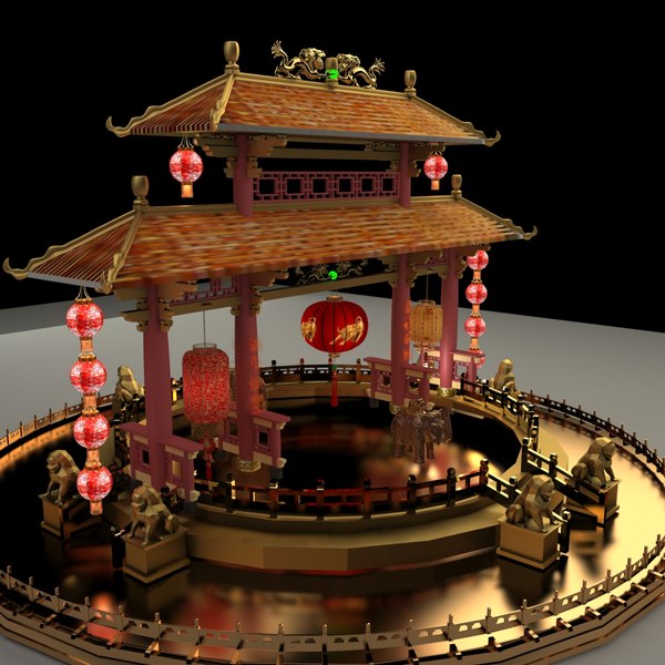 modelo 3d Puerta antigua china - TurboSquid 2113146