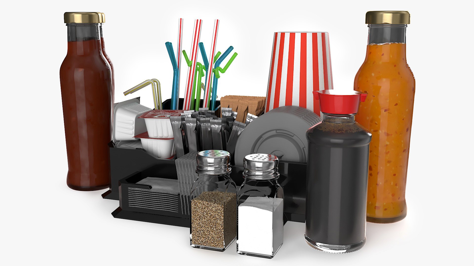 Restaurant Table Condiment Set 3D - TurboSquid 2371480
