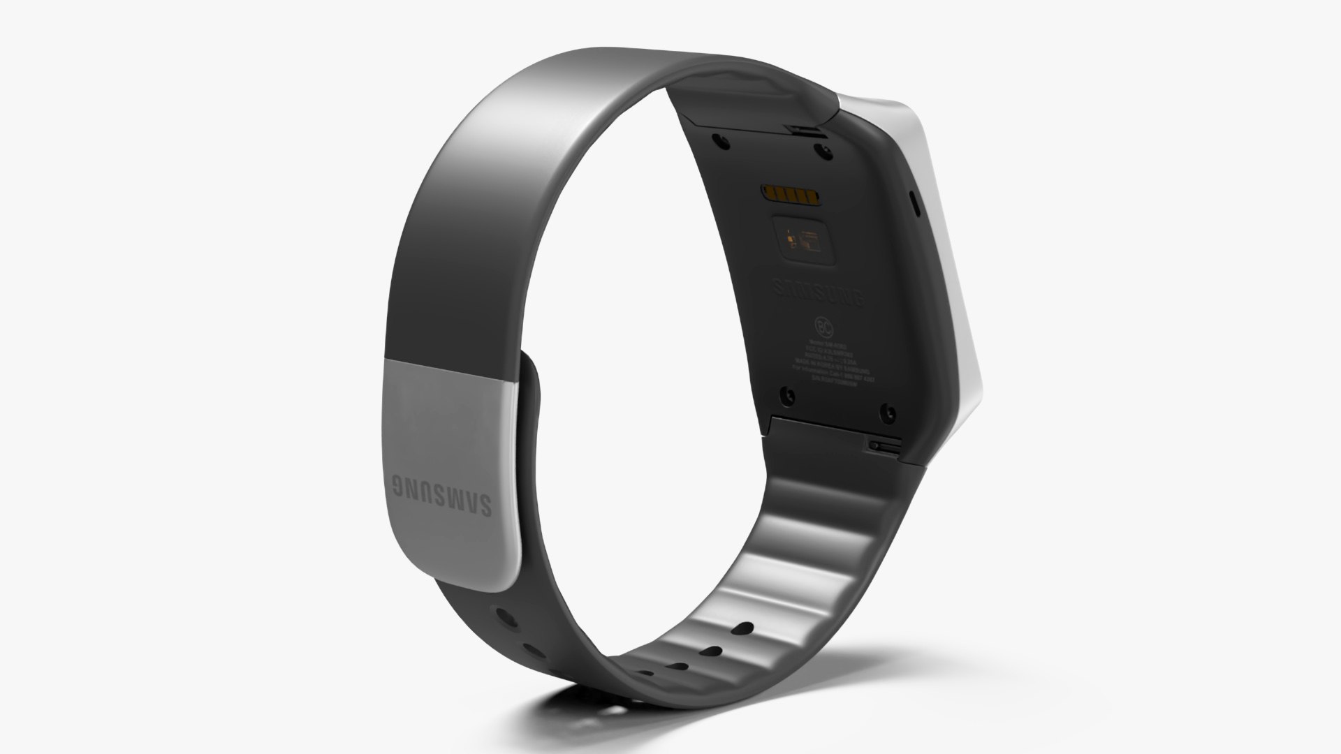 3D Smartwatch Samsung With Rectangular Face And Silicone Strap ...