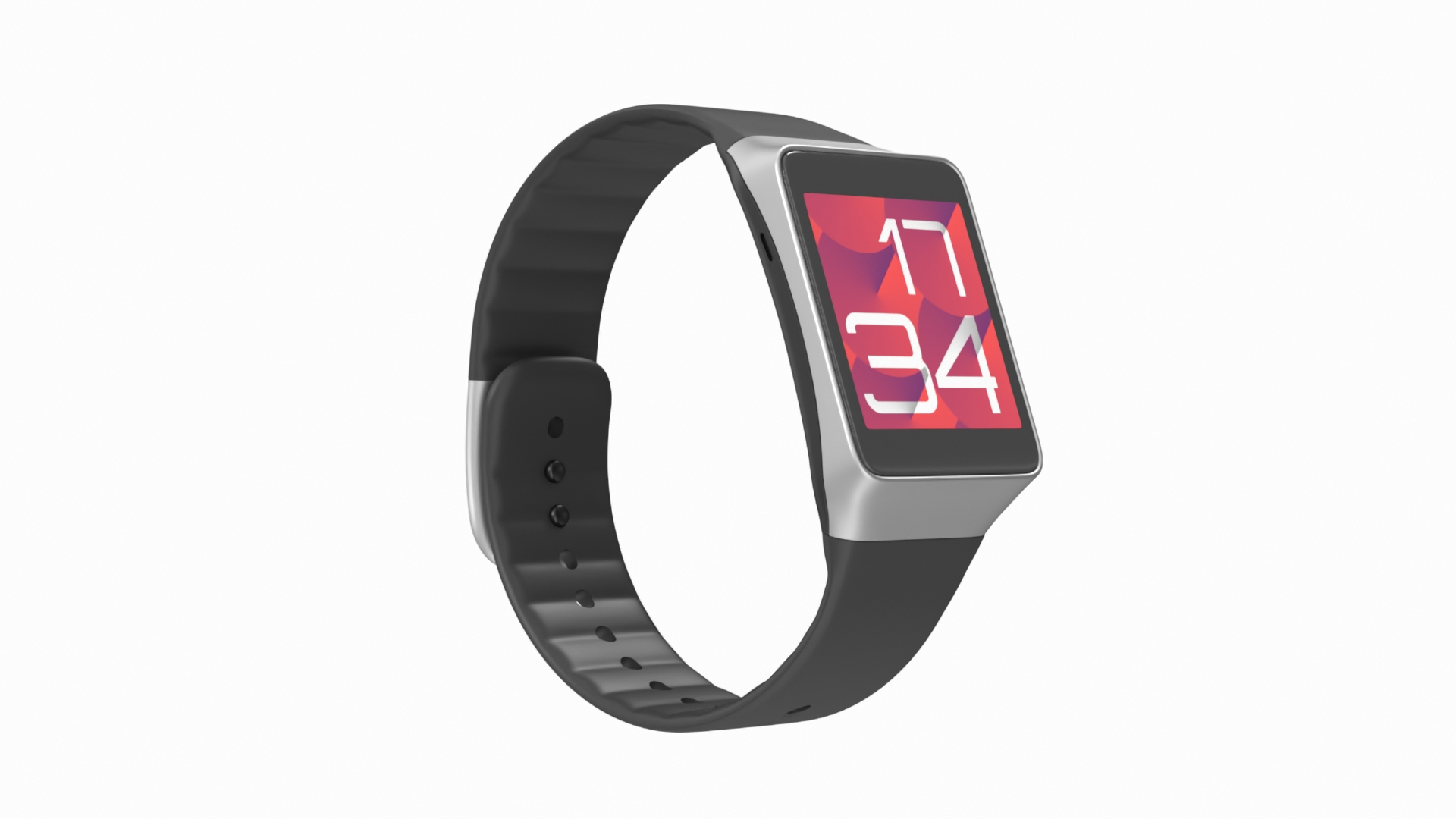 3D Smartwatch Samsung With Rectangular Face And Silicone Strap ...