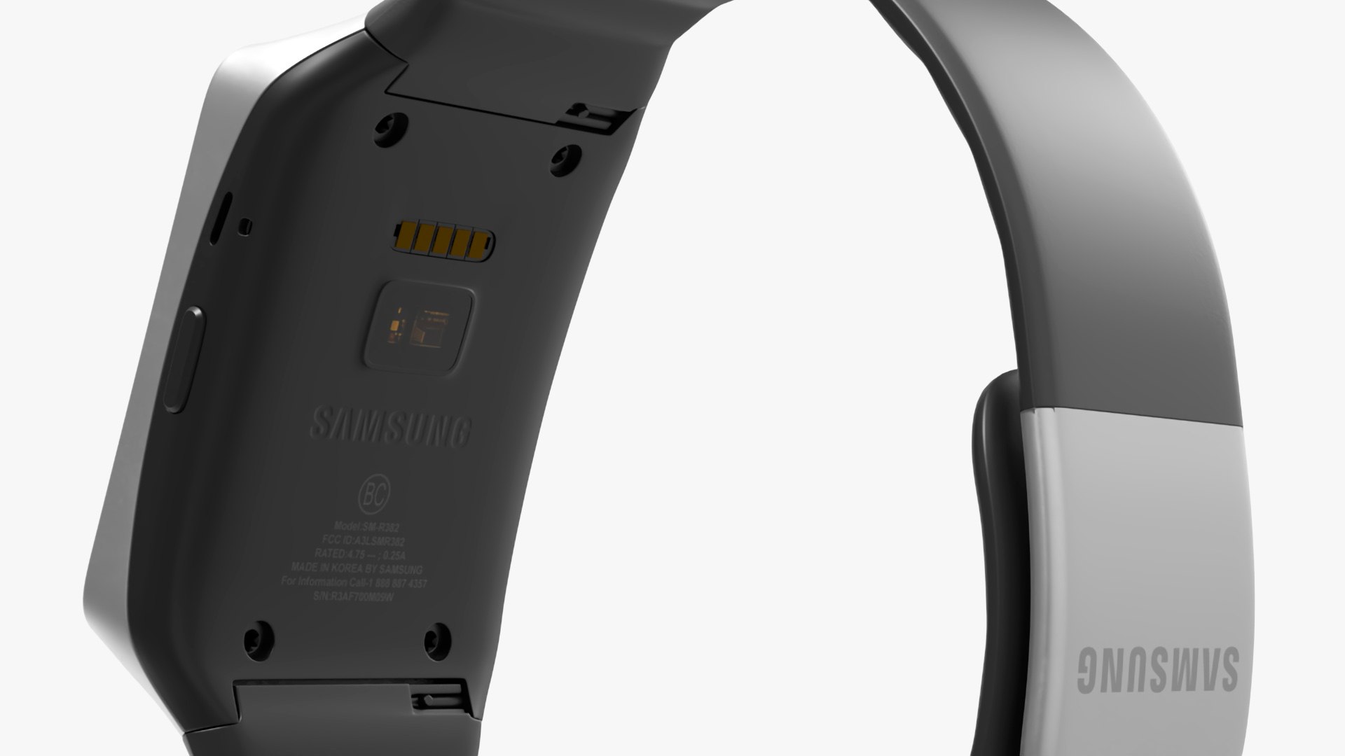 3D Smartwatch Samsung With Rectangular Face And Silicone Strap ...