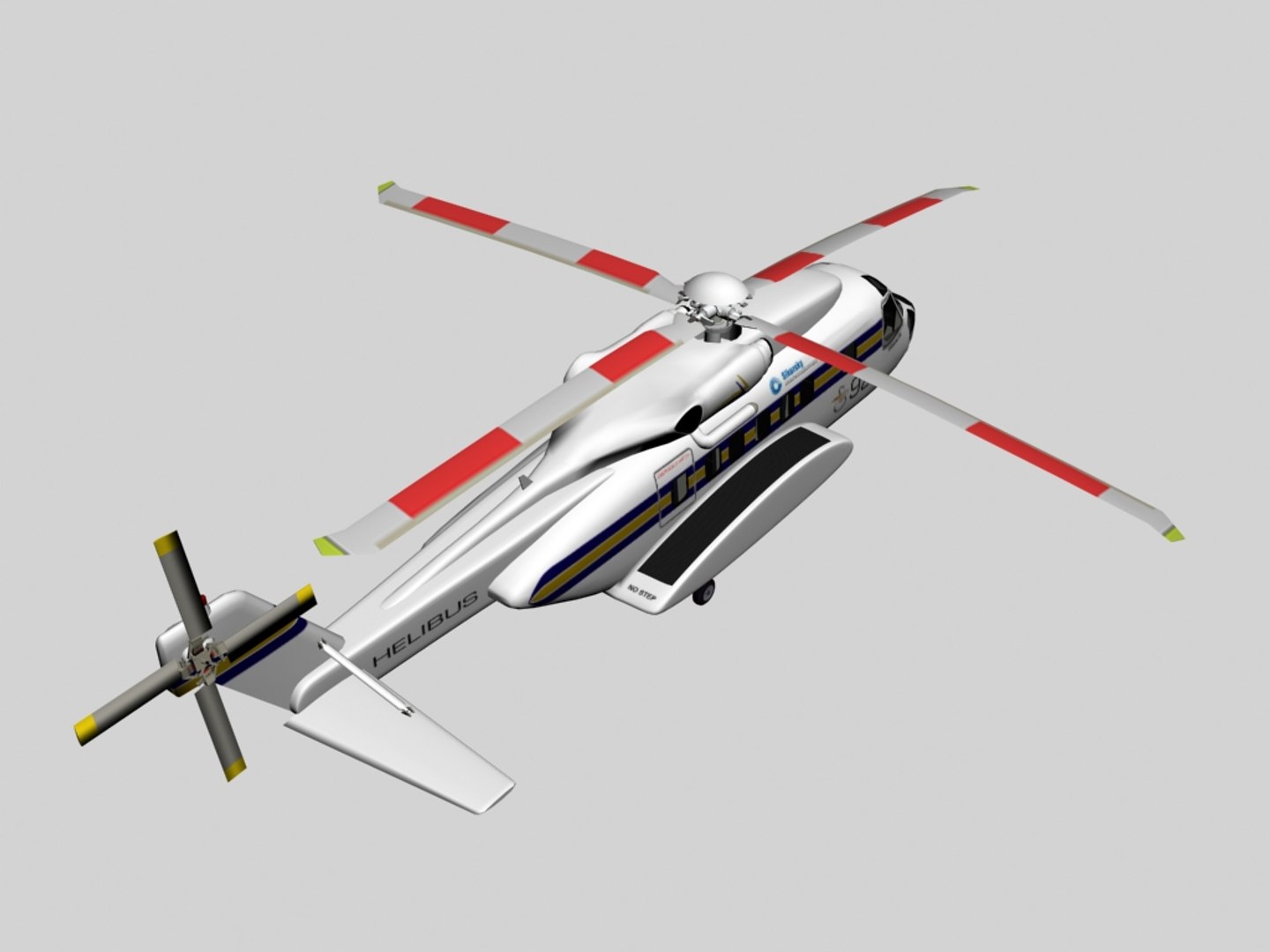 S-92 Helibus Helicopter Sikorsky 3d Model