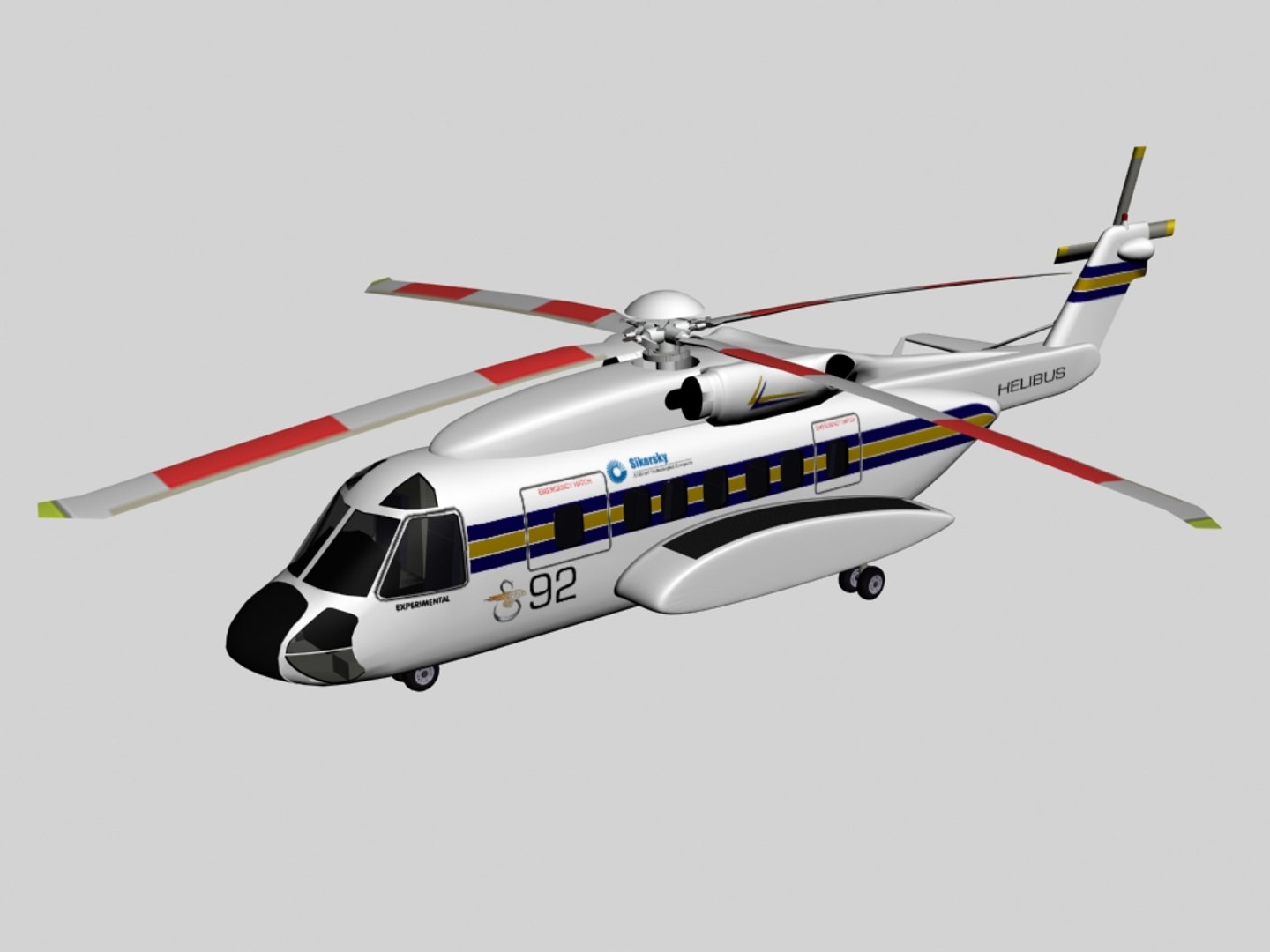 S-92 Helibus Helicopter Sikorsky 3d Model