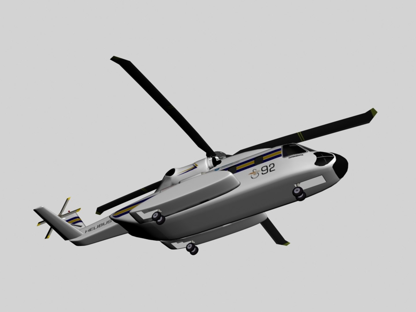 S-92 Helibus Helicopter Sikorsky 3d Model