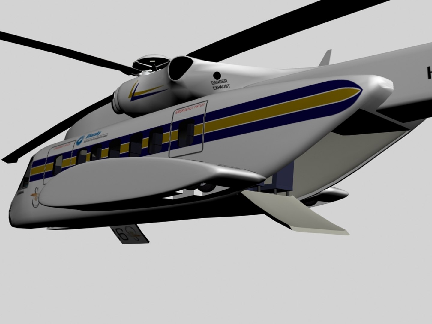 S-92 Helibus Helicopter Sikorsky 3d Model