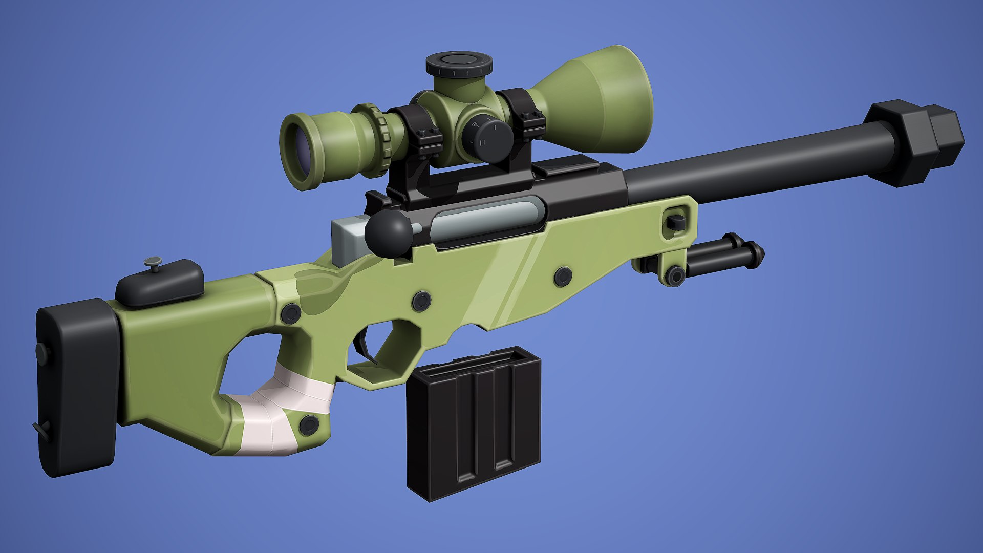 Stylized AWP Sniper Rifle v2 Low Poly 3D model - TurboSquid 1905287