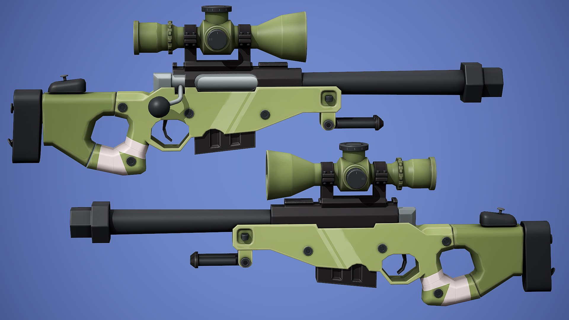 Stylized AWP Sniper Rifle v2 Low Poly 3D model - TurboSquid 1905287