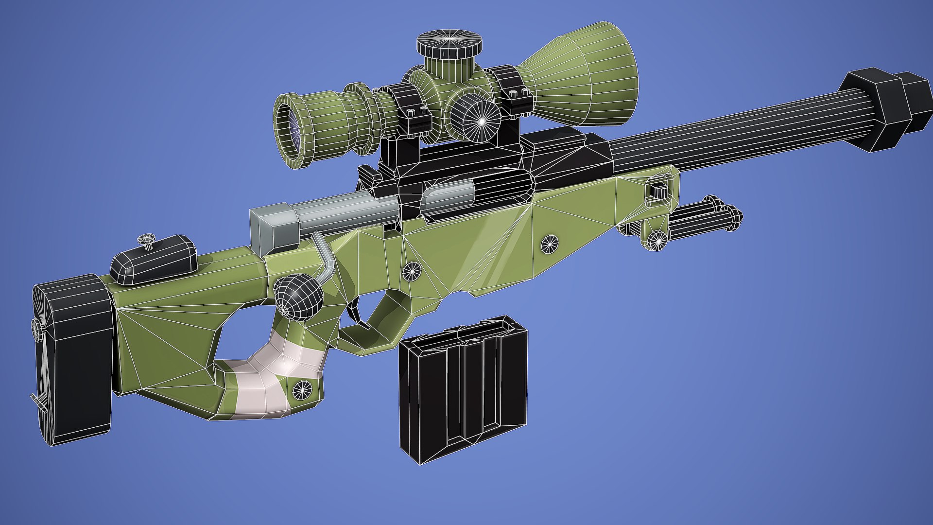 Stylized AWP Sniper Rifle v2 Low Poly 3D model - TurboSquid 1905287