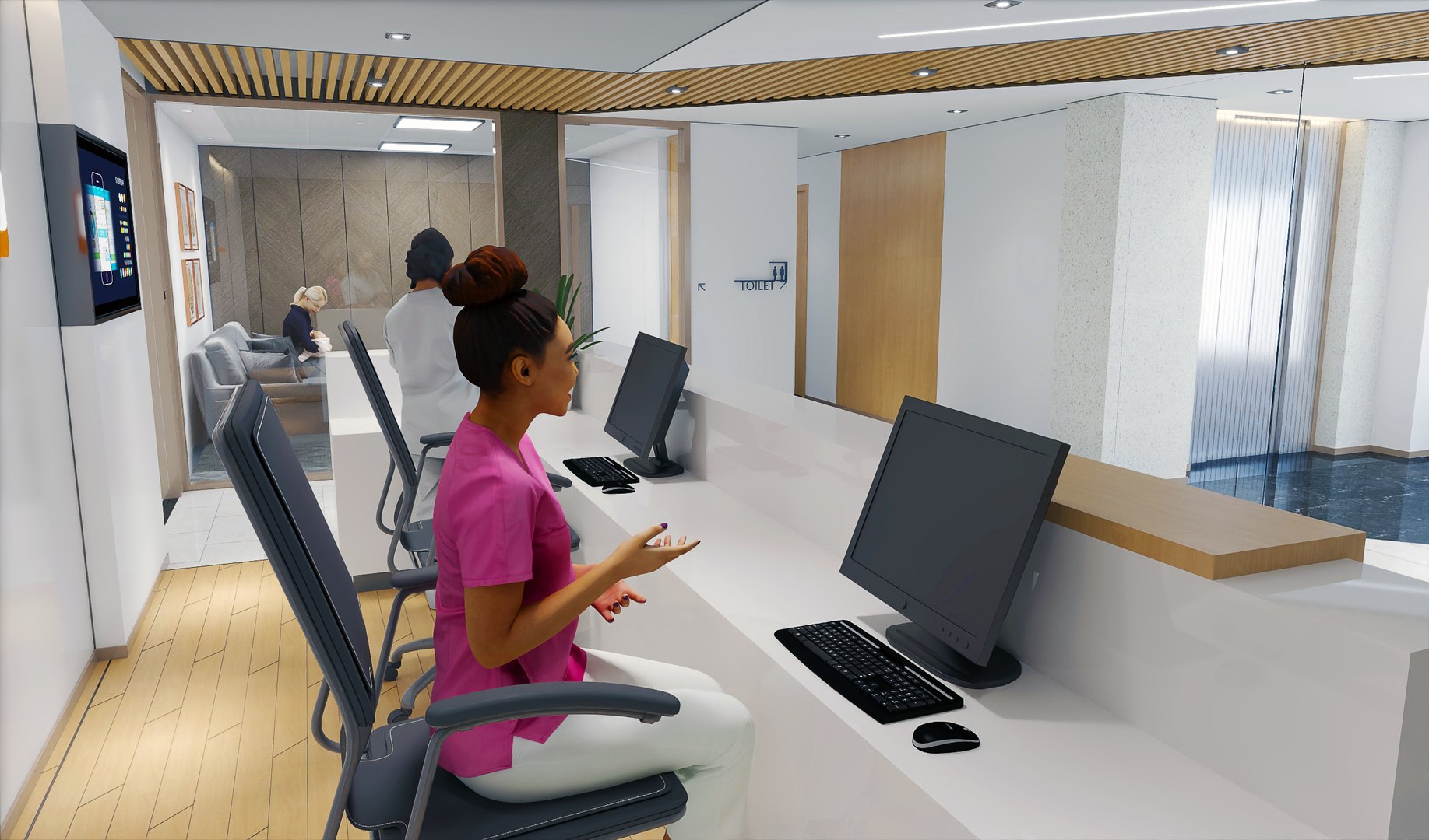 Smart Hospital Reception System 3D Model - TurboSquid 2431868