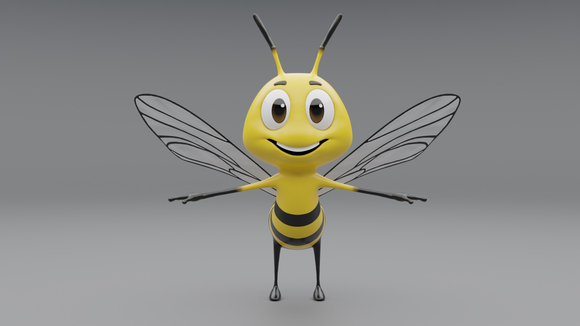 3D 3D Bee Cartoon - TurboSquid 2103335