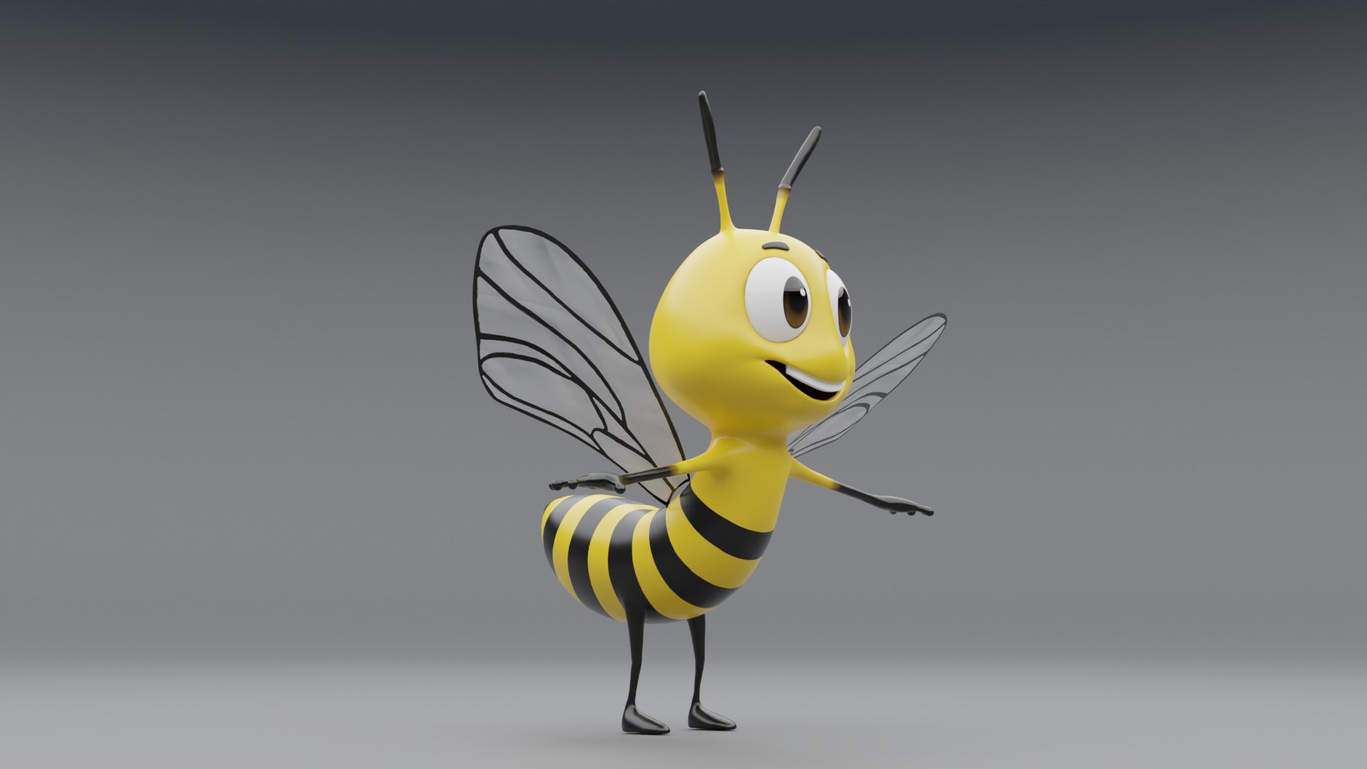 3D 3D Bee Cartoon - TurboSquid 2103335