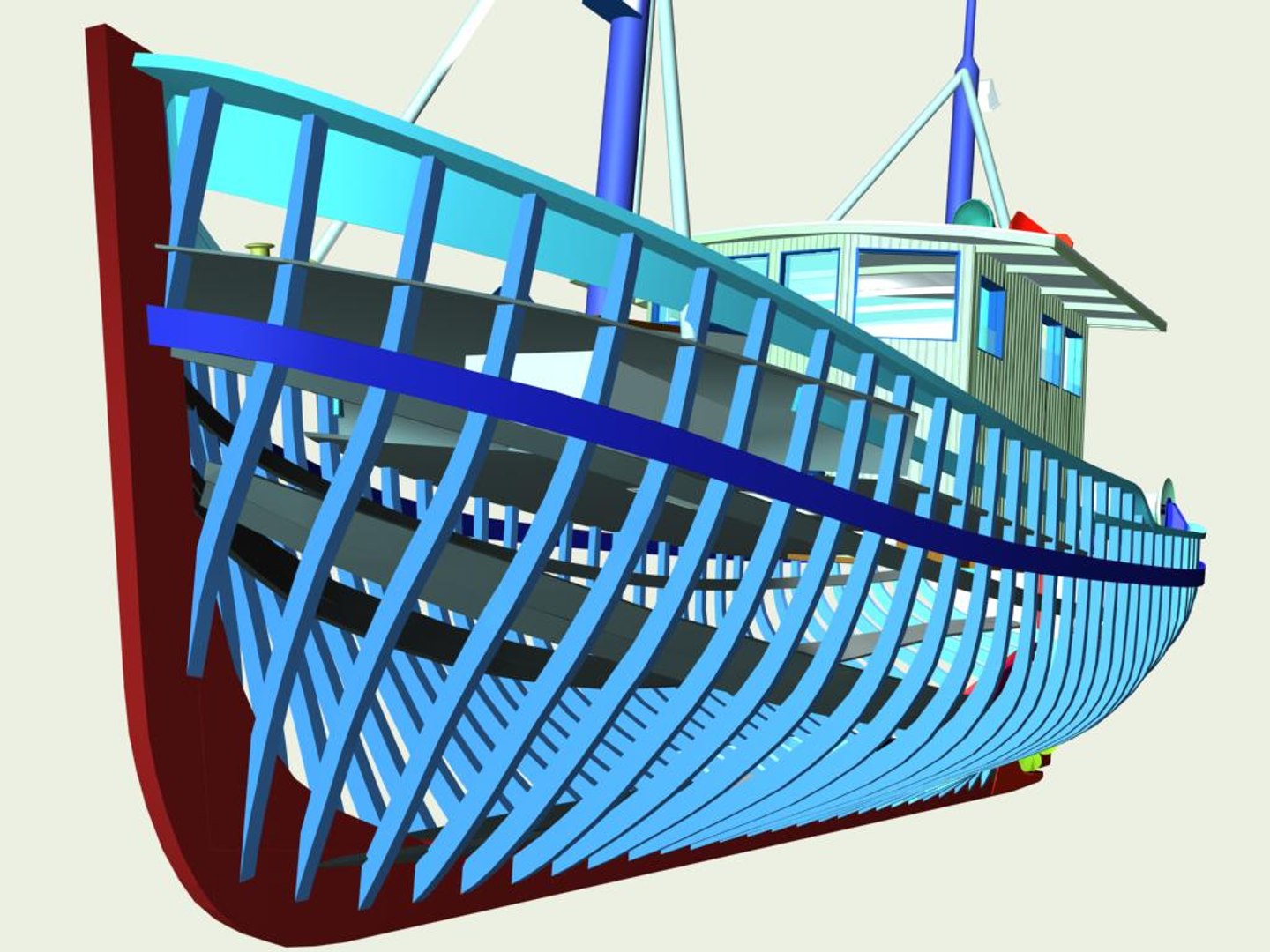 Sawn Fishing Boat Trawler 3d Model