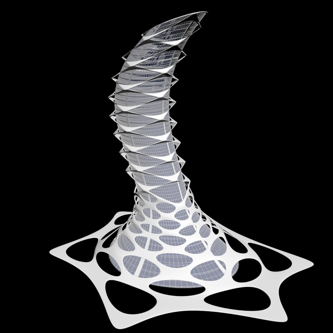 Futuristic skyscraper building model - TurboSquid 1320944