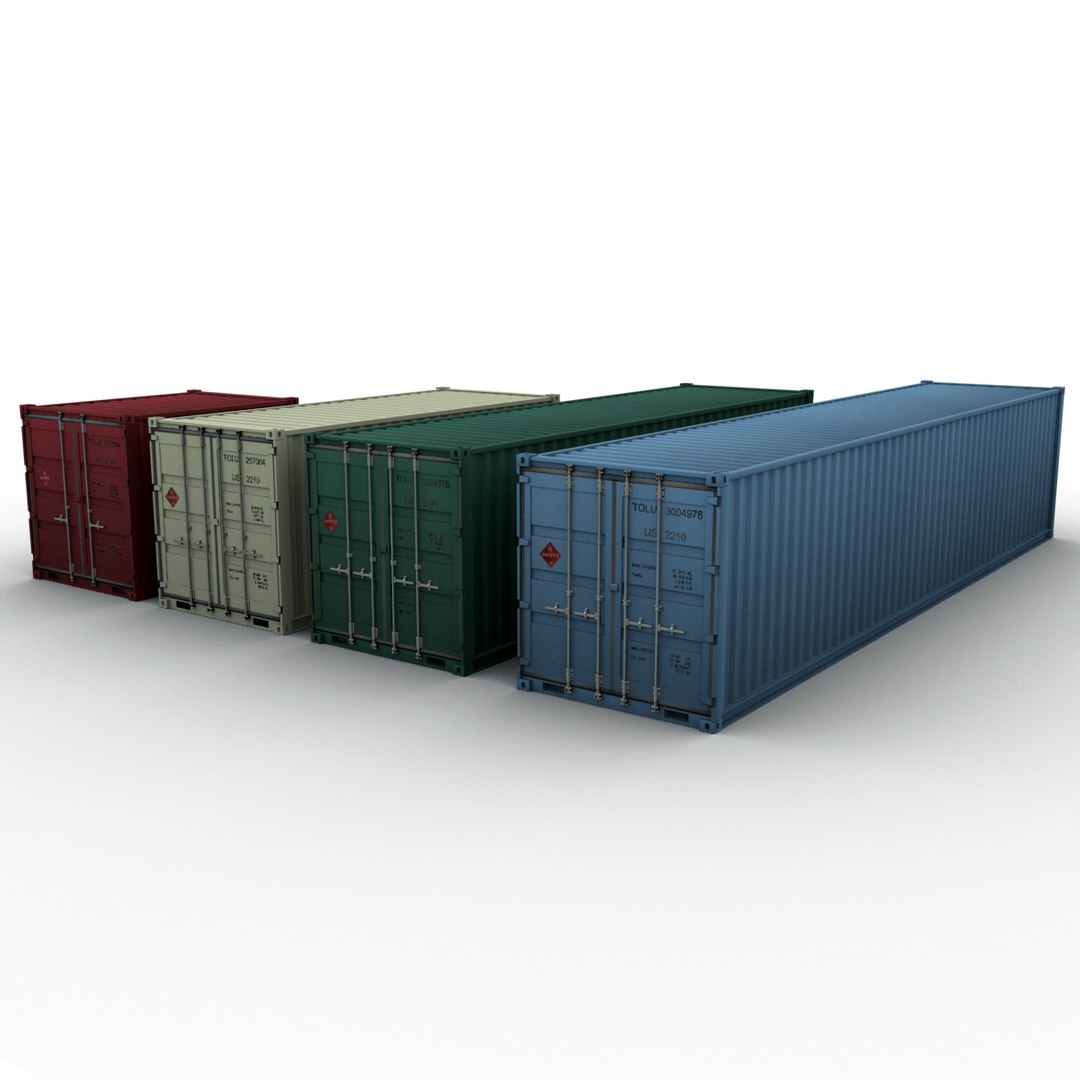 4 Containers 3d Model