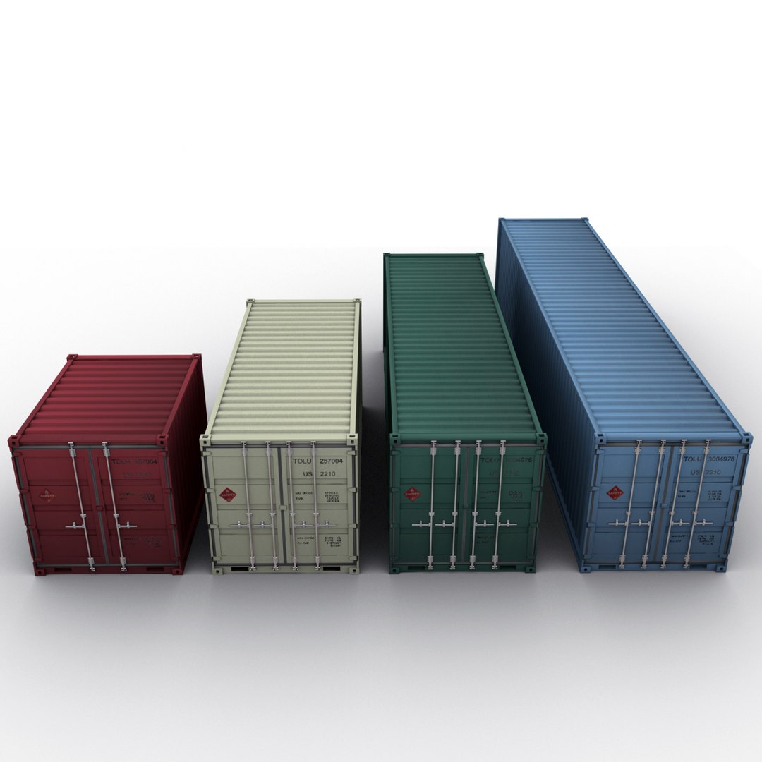 4 Containers 3d Model