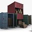 4 Containers 3d Model