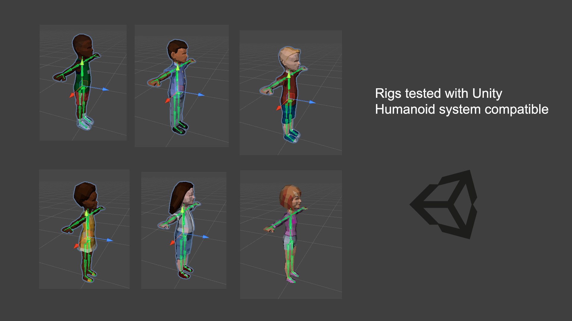 LowPoly Little Kids Rigged Bundle 3D Model - TurboSquid 1780379