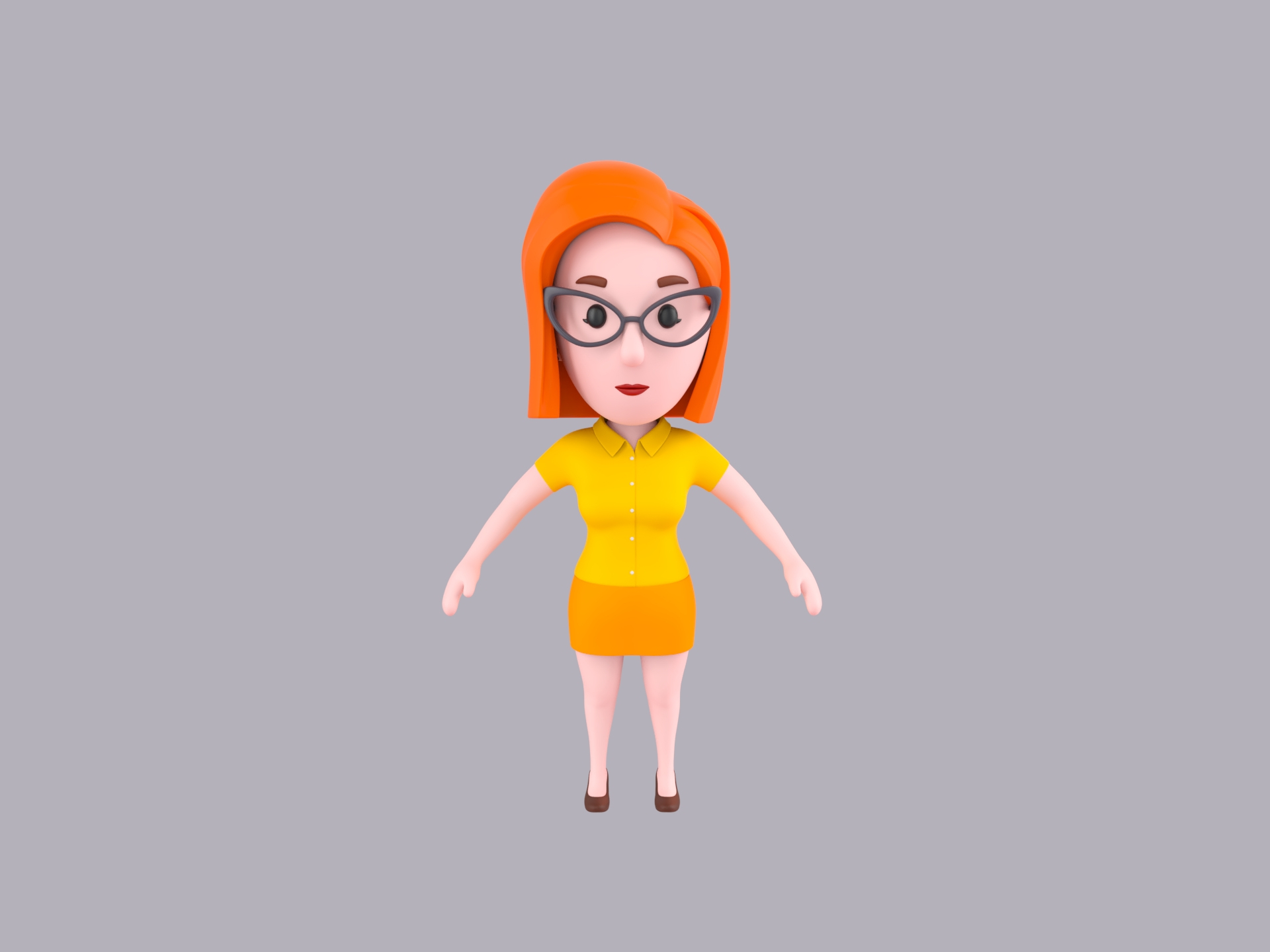 Modello 3D Personaggio femminile dei cartoni animati truccato 096 ...