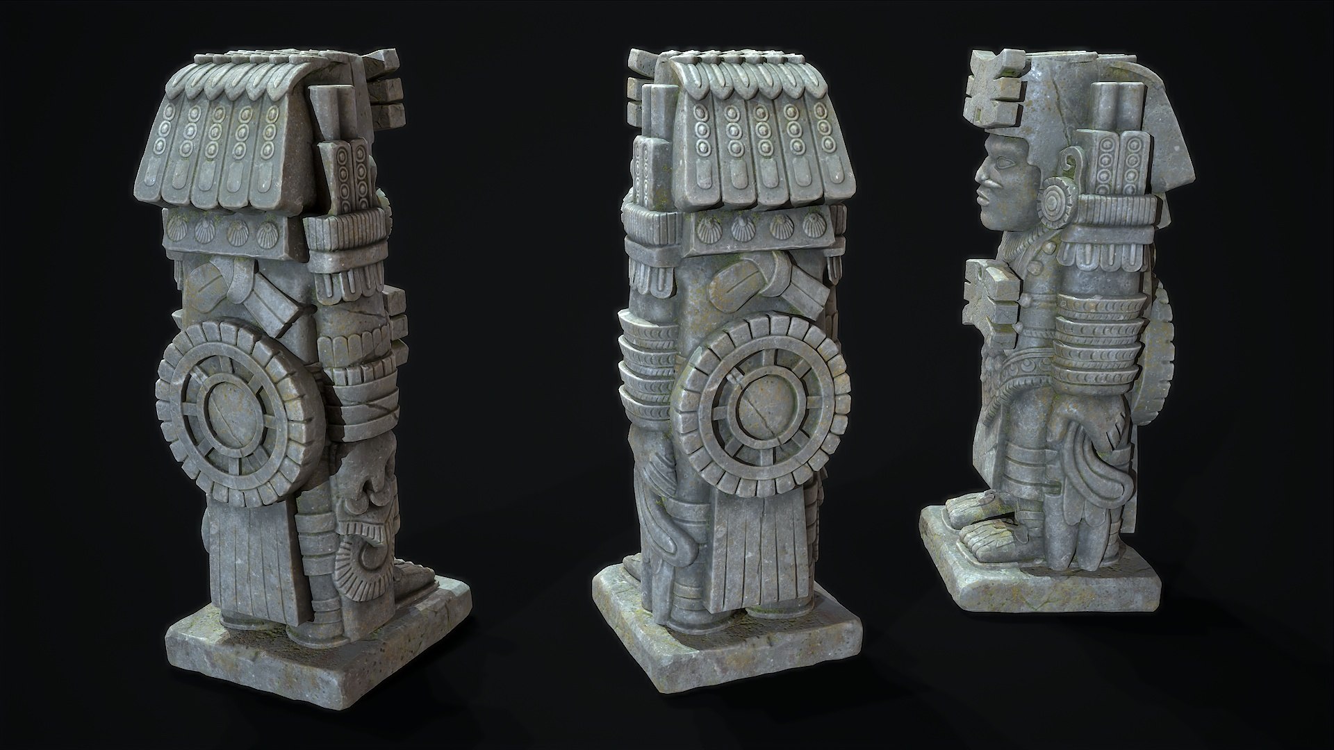 3D Statue Aztec Warrior Model - TurboSquid 2221757