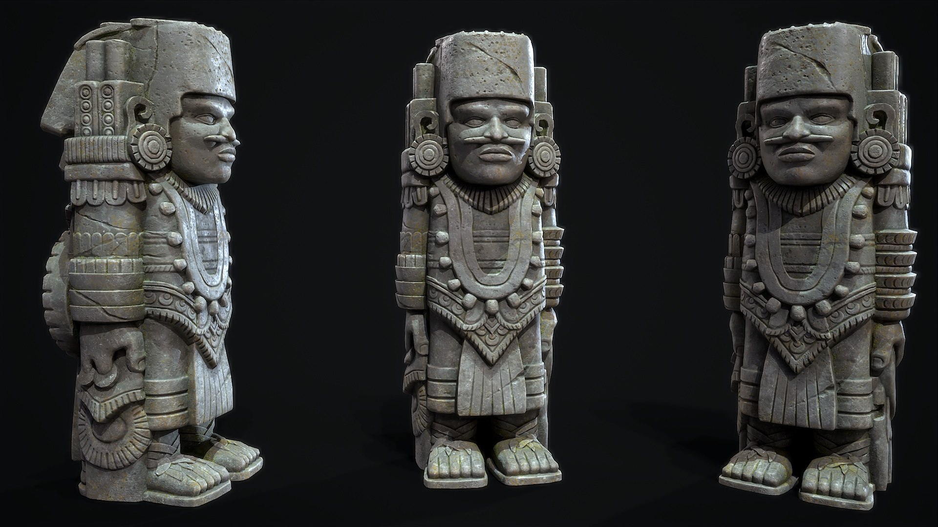 3D Statue Aztec Warrior Model - TurboSquid 2221757