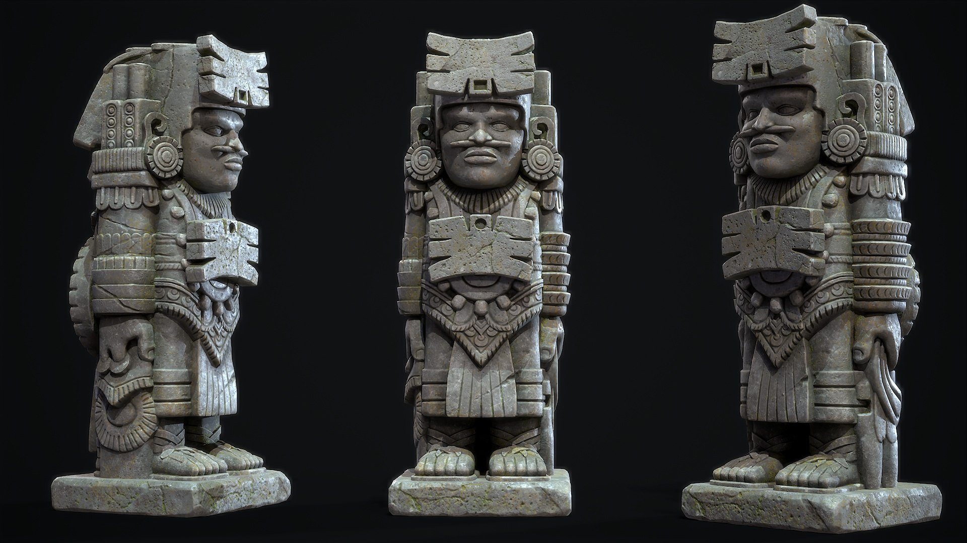 3D Statue Aztec Warrior Model - TurboSquid 2221757