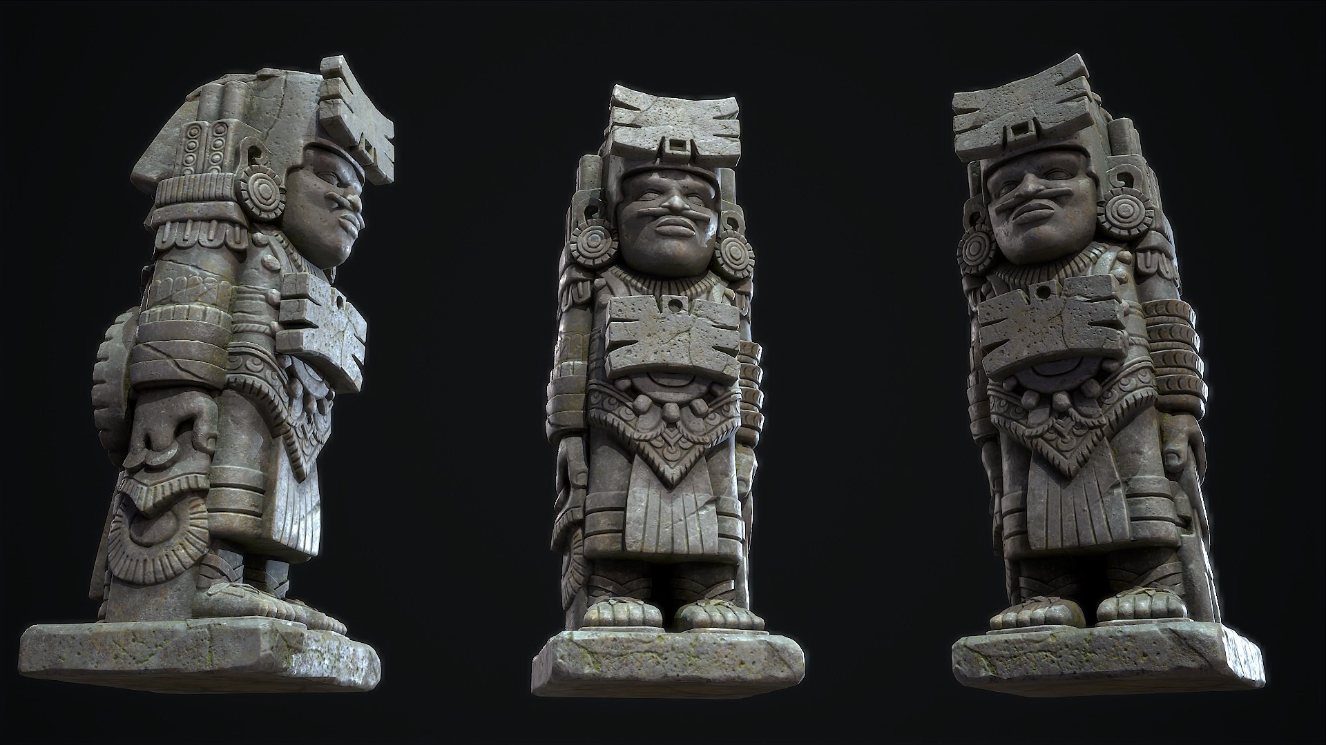 3D Statue Aztec Warrior Model - TurboSquid 2221757