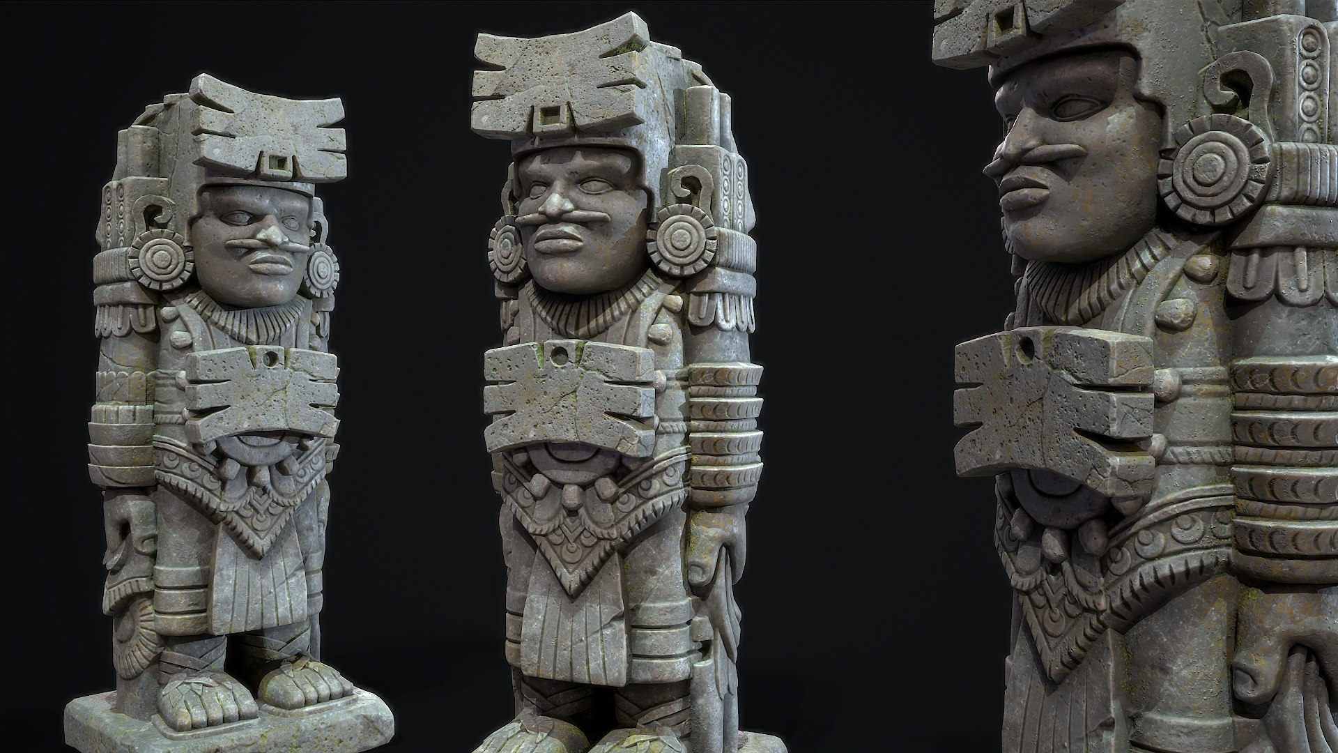 3D Statue Aztec Warrior Model - TurboSquid 2221757