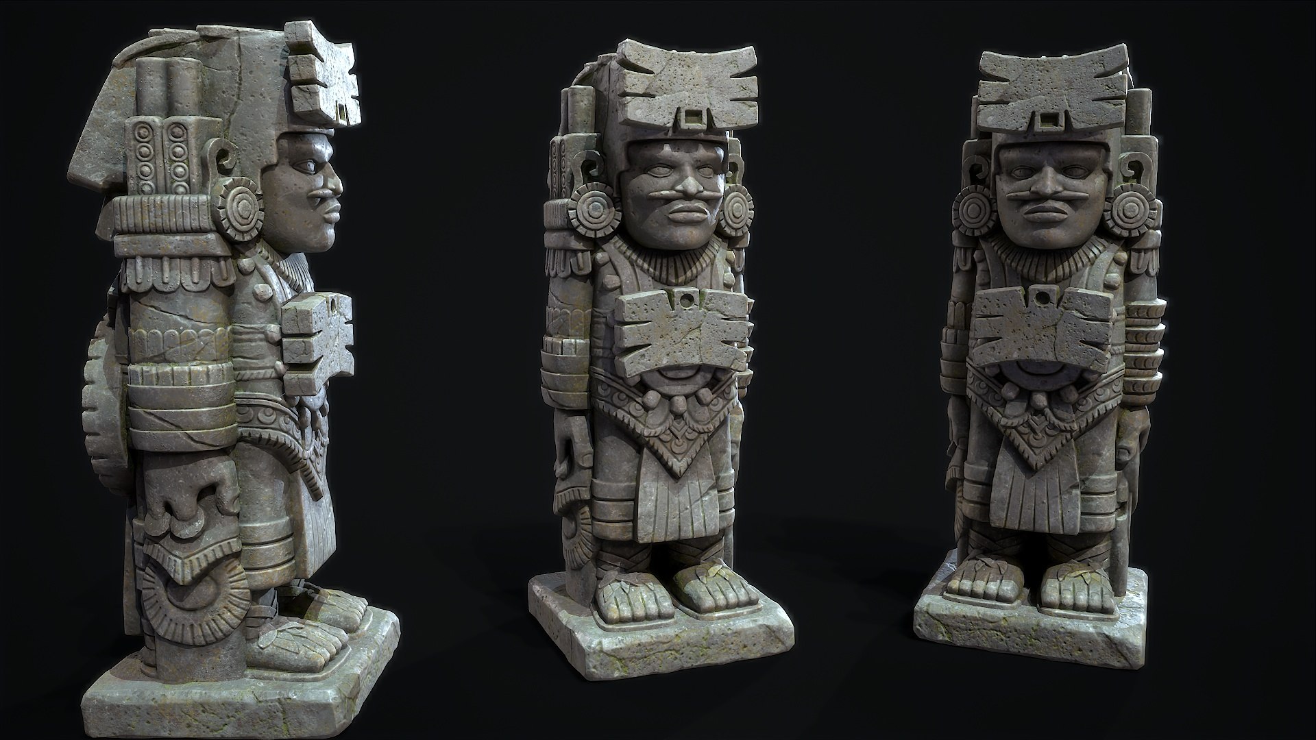 3D Statue Aztec Warrior Model - TurboSquid 2221757