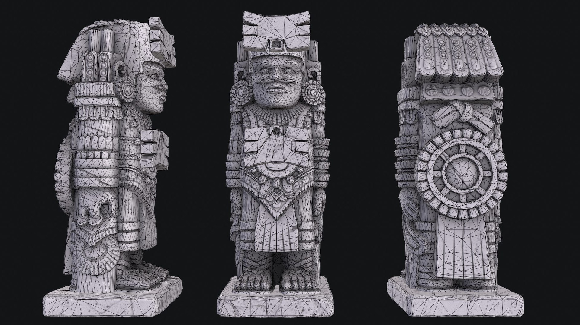 3D Statue Aztec Warrior Model - TurboSquid 2221757