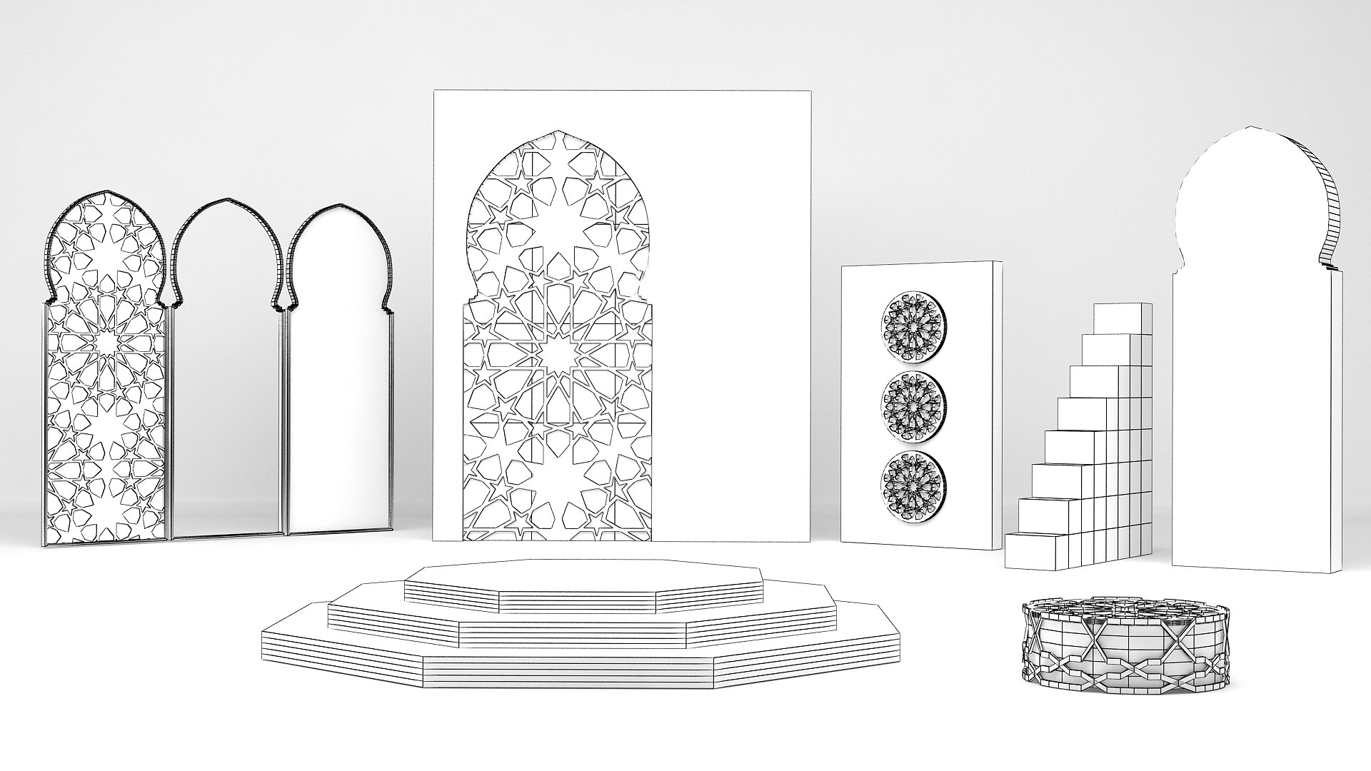 Arabic Decorative Set 3D Model - TurboSquid 1783165