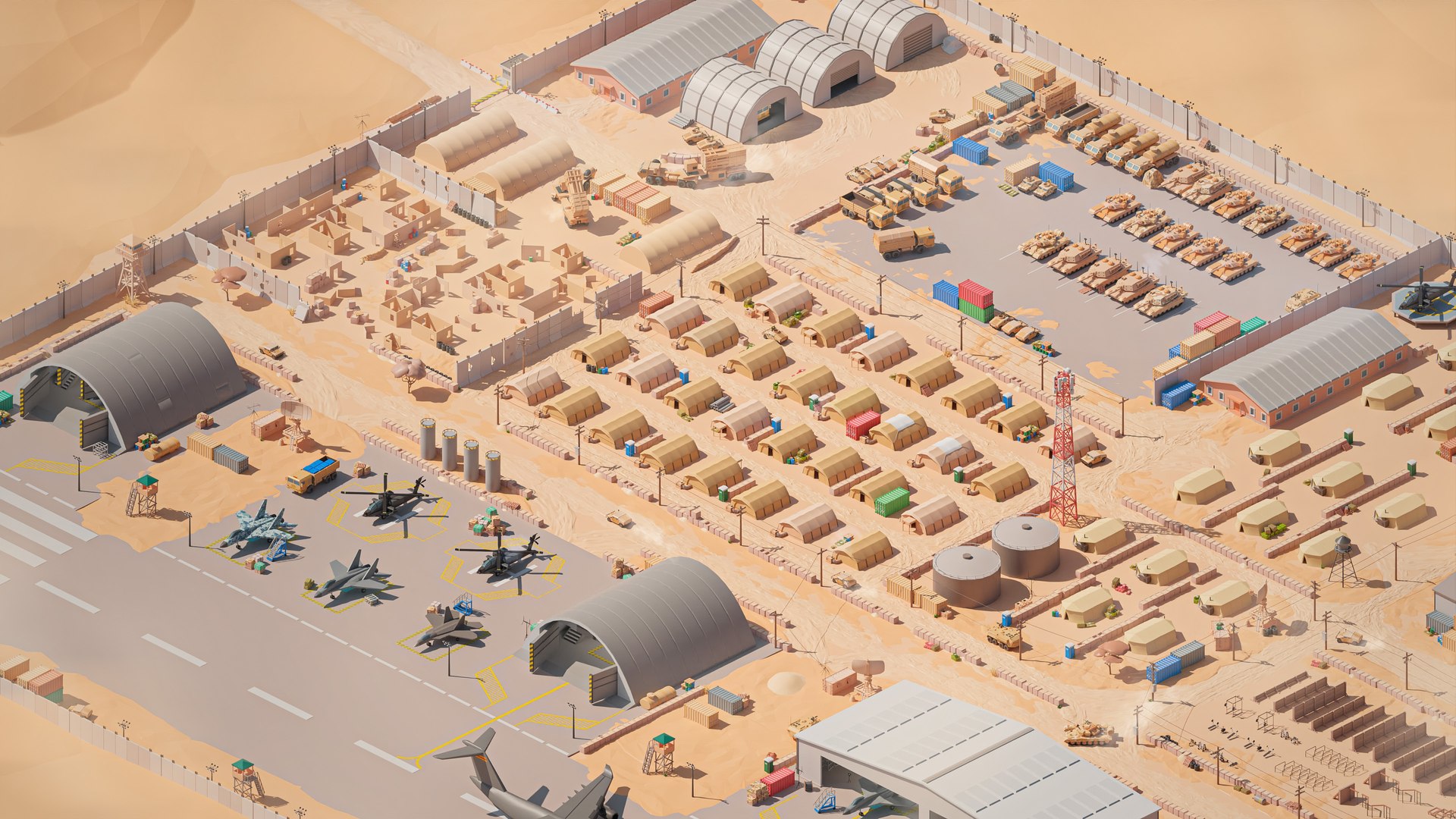 Pack City 9 Military Model - TurboSquid 1701492