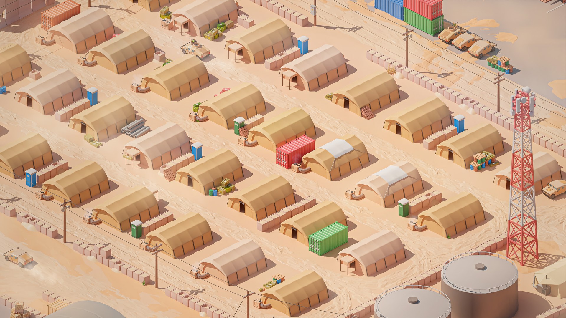 Pack City 9 Military Model - TurboSquid 1701492