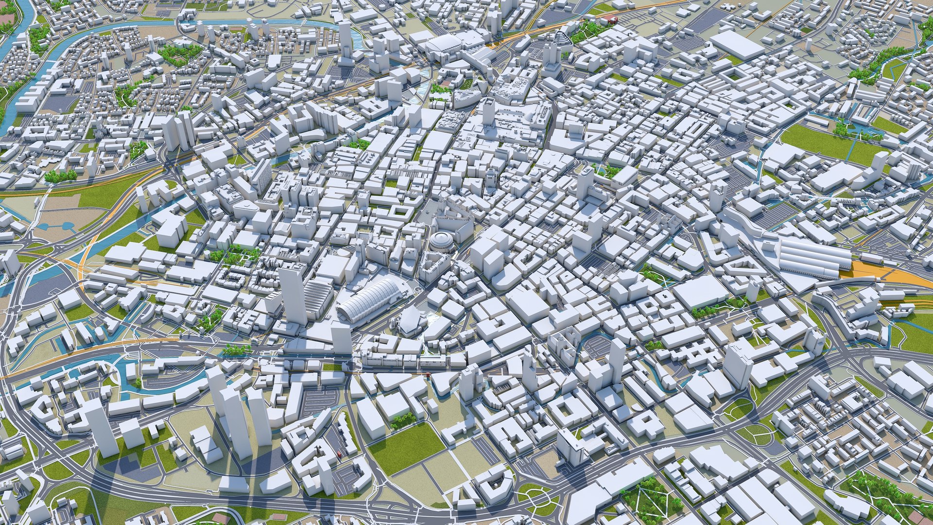 3D Manchester Downtown UK Model - TurboSquid 1989295