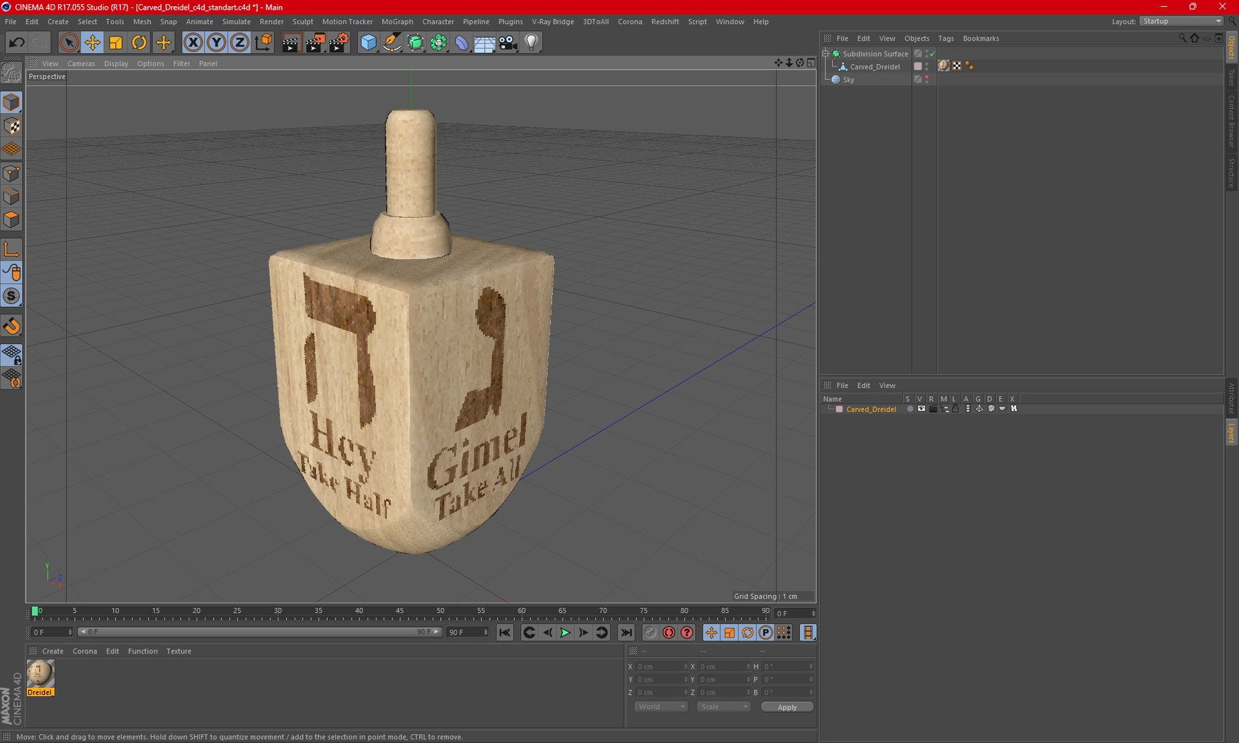 3D Carved Dreidel Model - TurboSquid 2051165