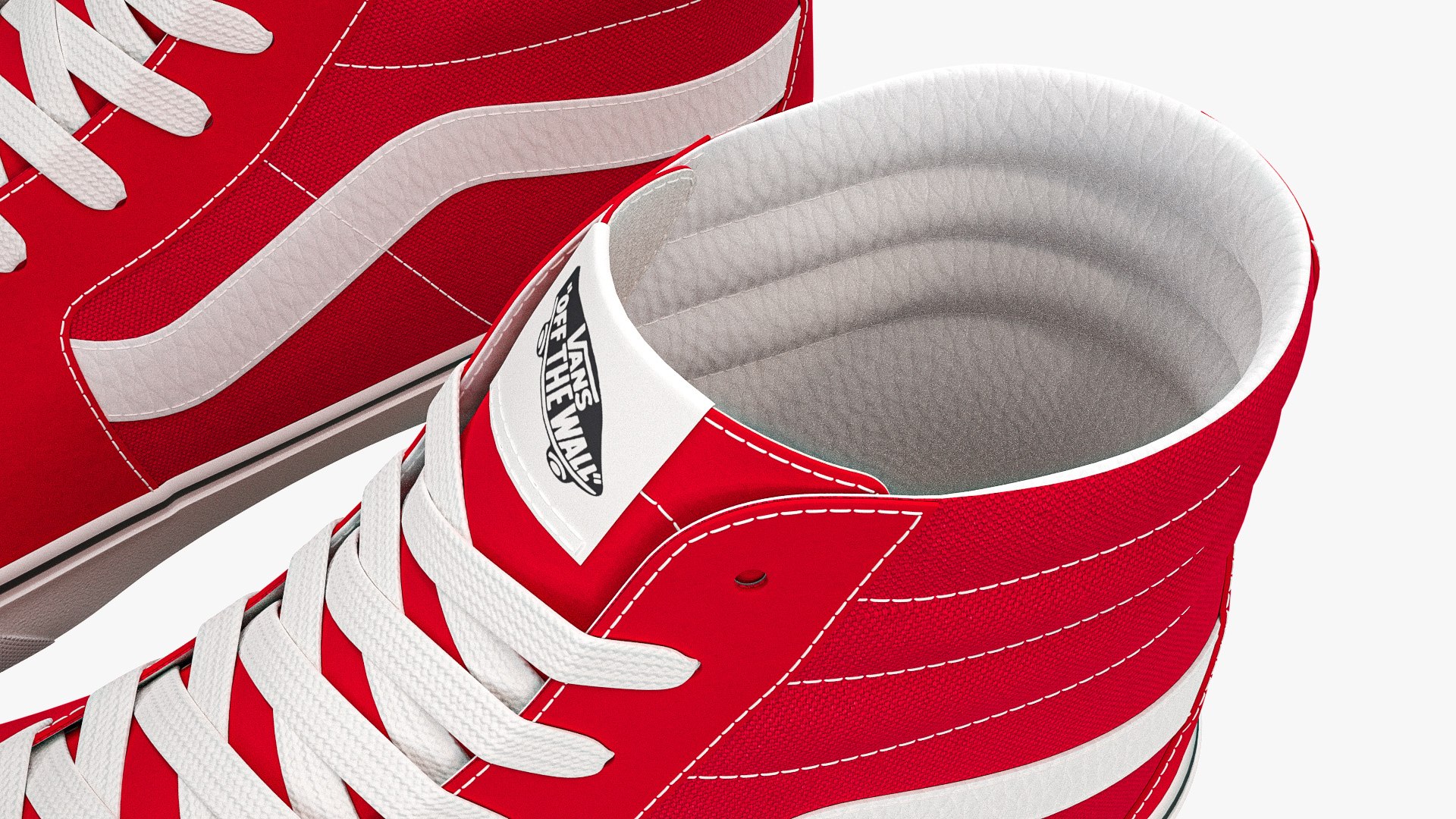 3D Vans Sk8-Hi Red And White Model - TurboSquid 1914472