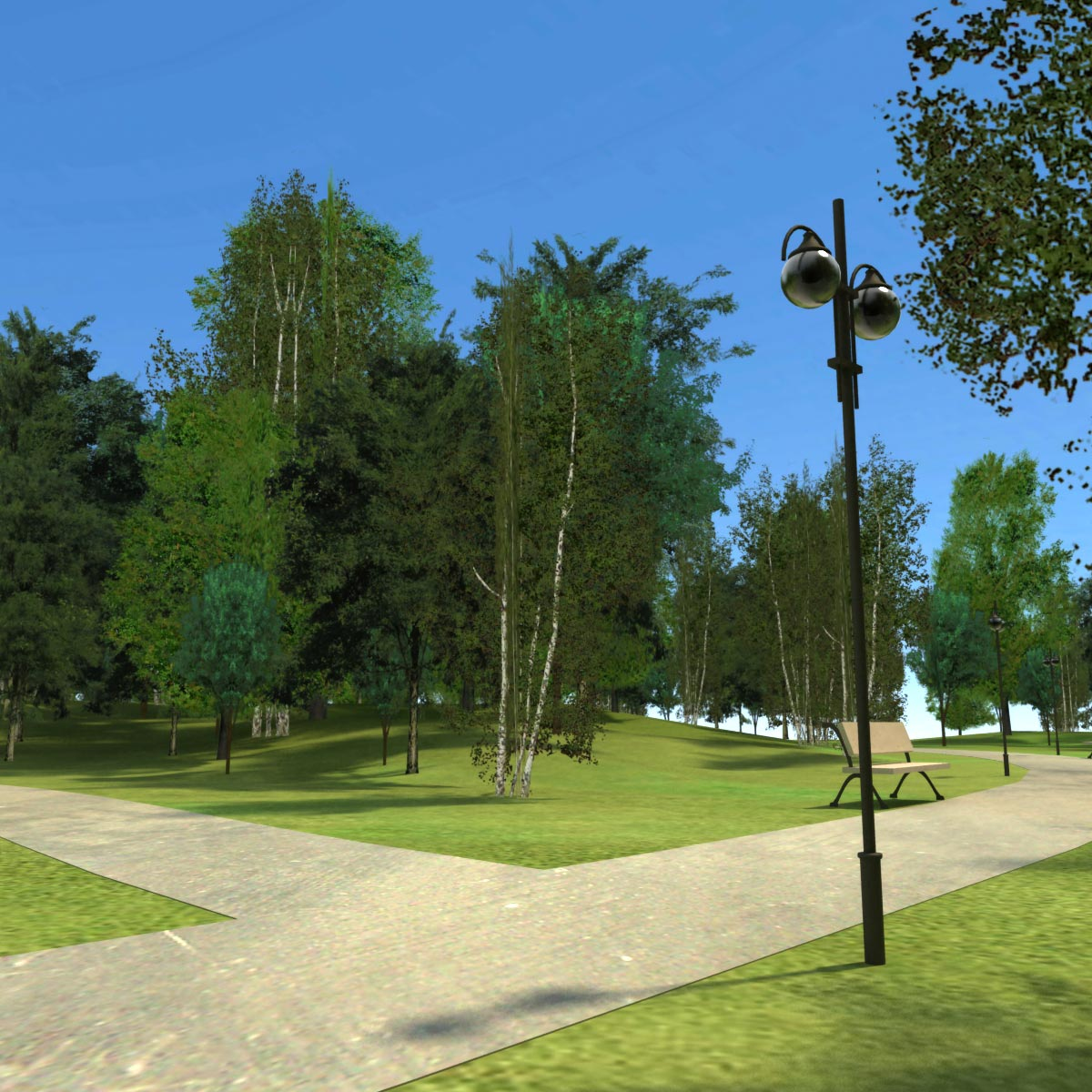 max park scene block trees