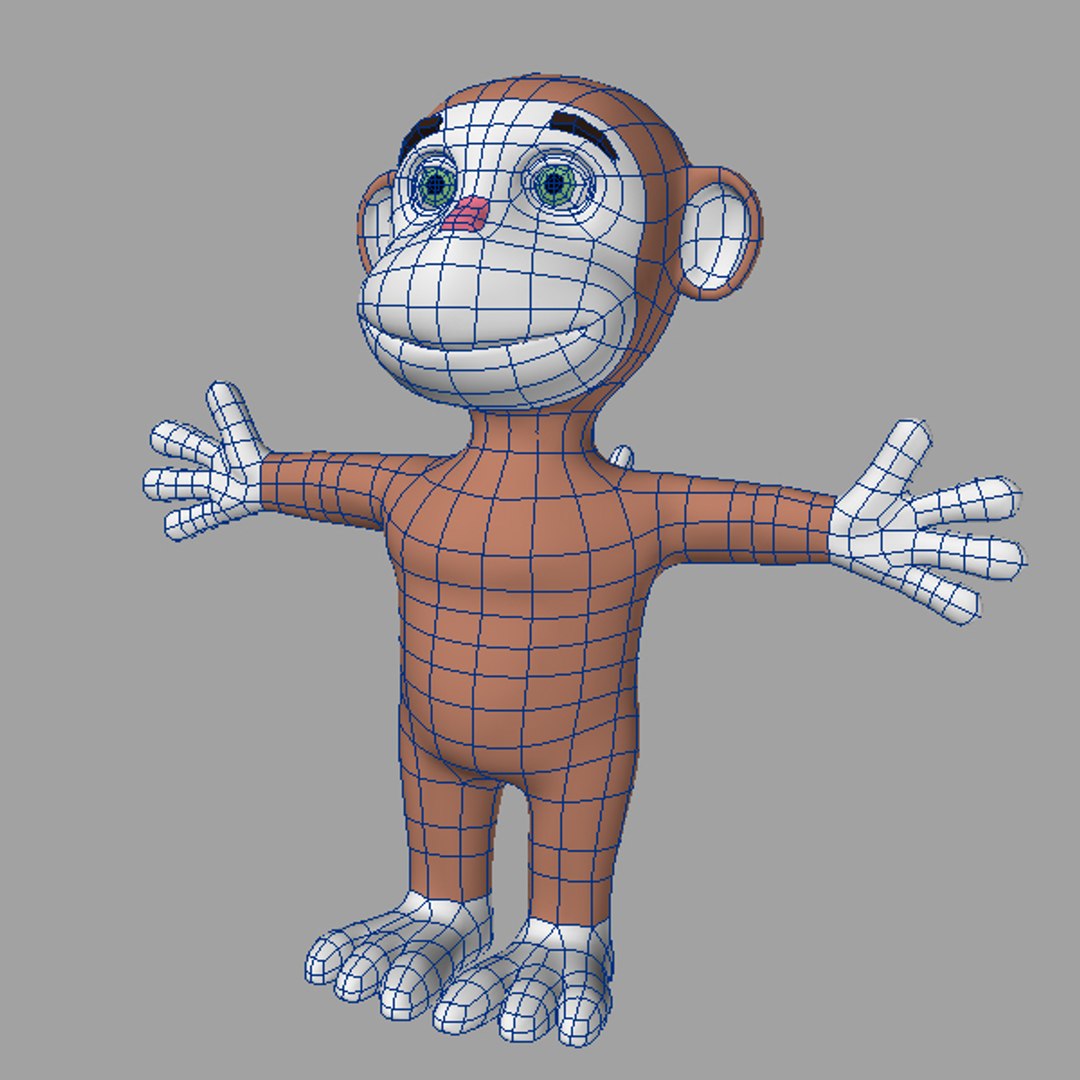 3d Simple Cartoon Monkey