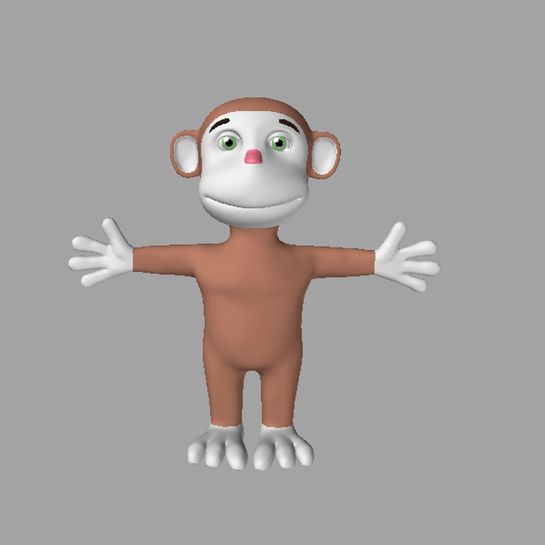 3d Simple Cartoon Monkey